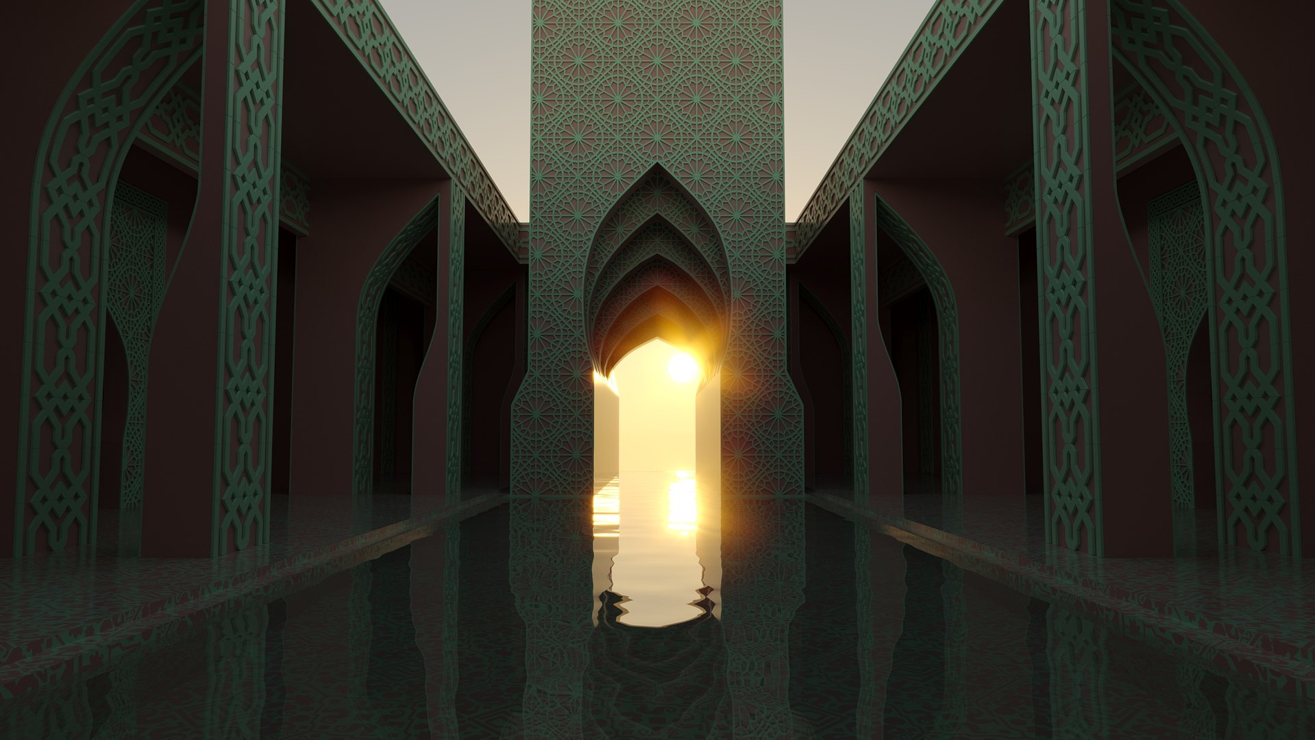 Moroccan-style Infinity Pool Palace Model - TurboSquid 2036391