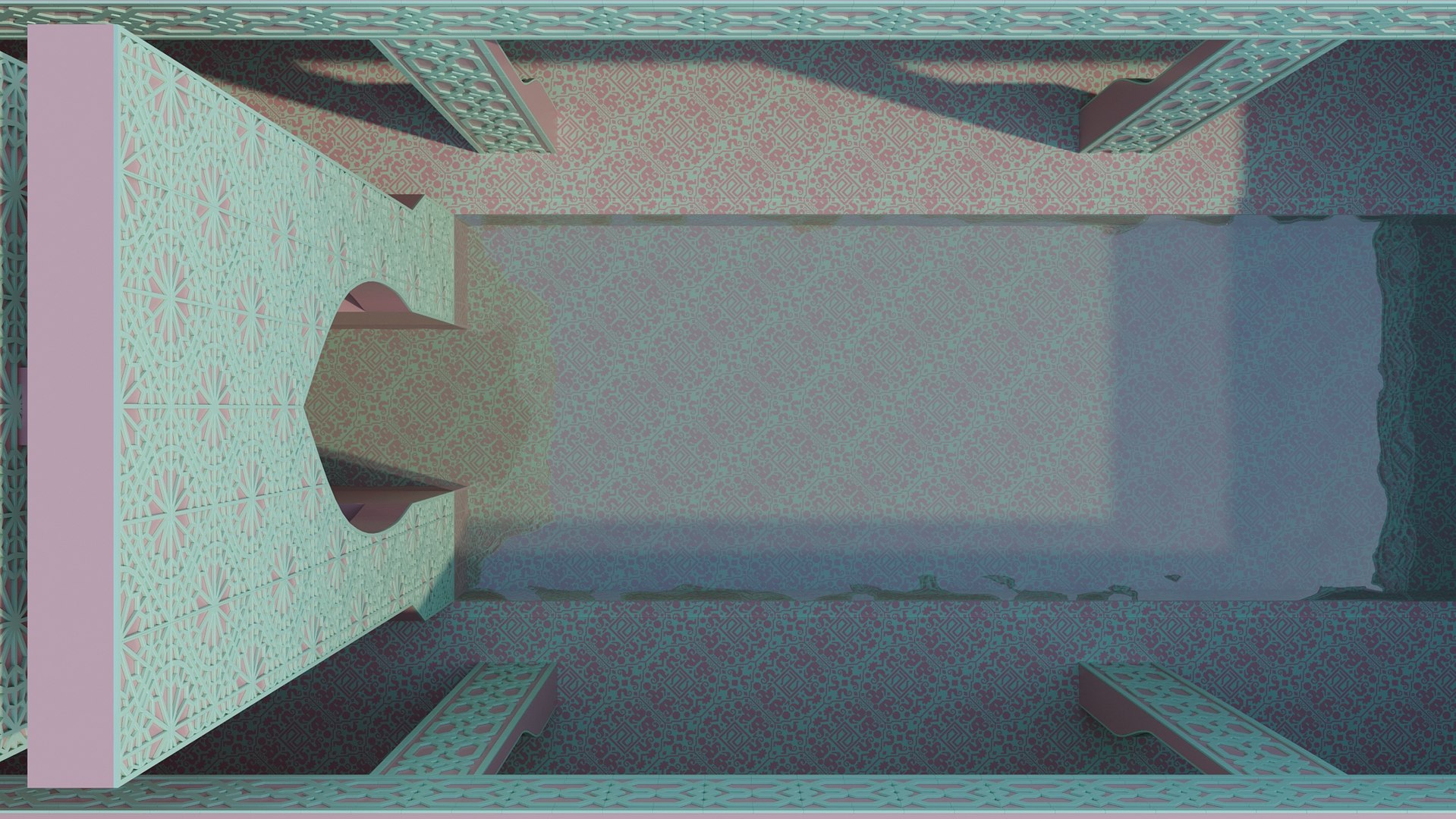 Moroccan-style Infinity Pool Palace Model - TurboSquid 2036391