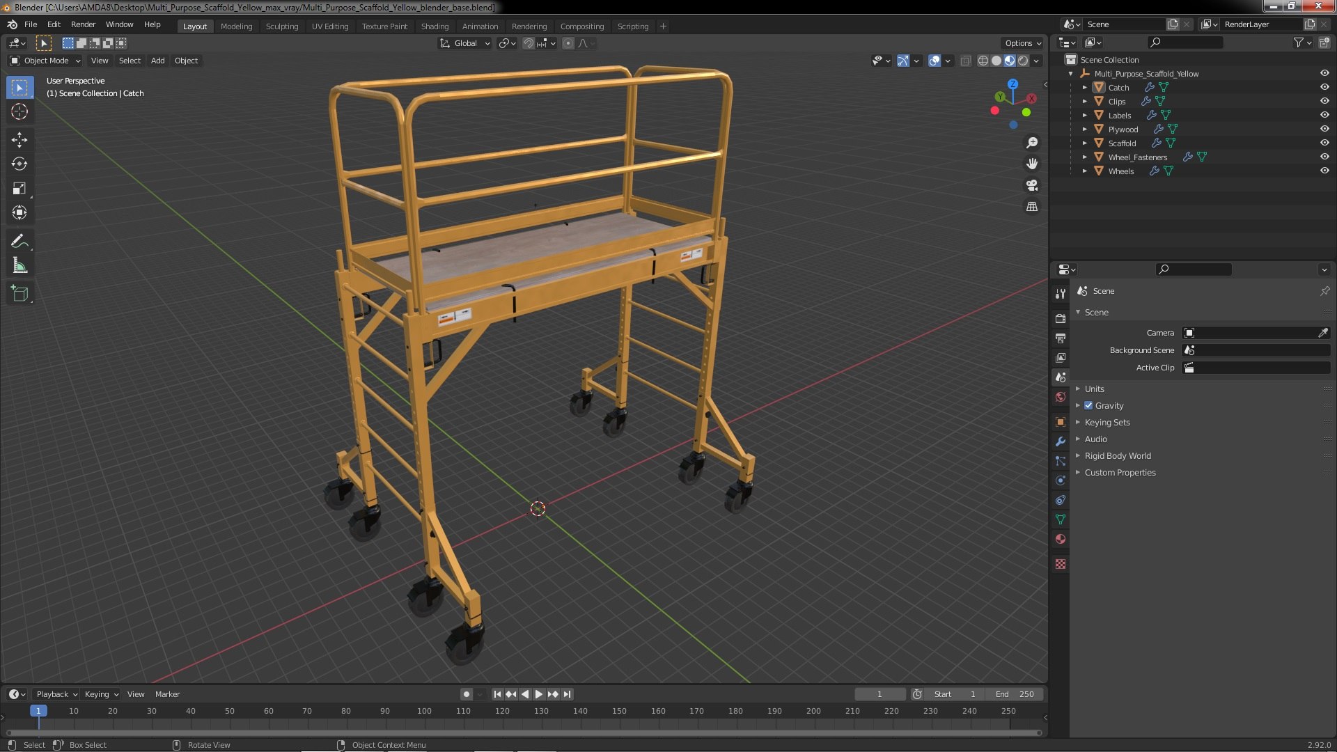 Multi Purpose Scaffold Yellow 3D model - TurboSquid 2128846
