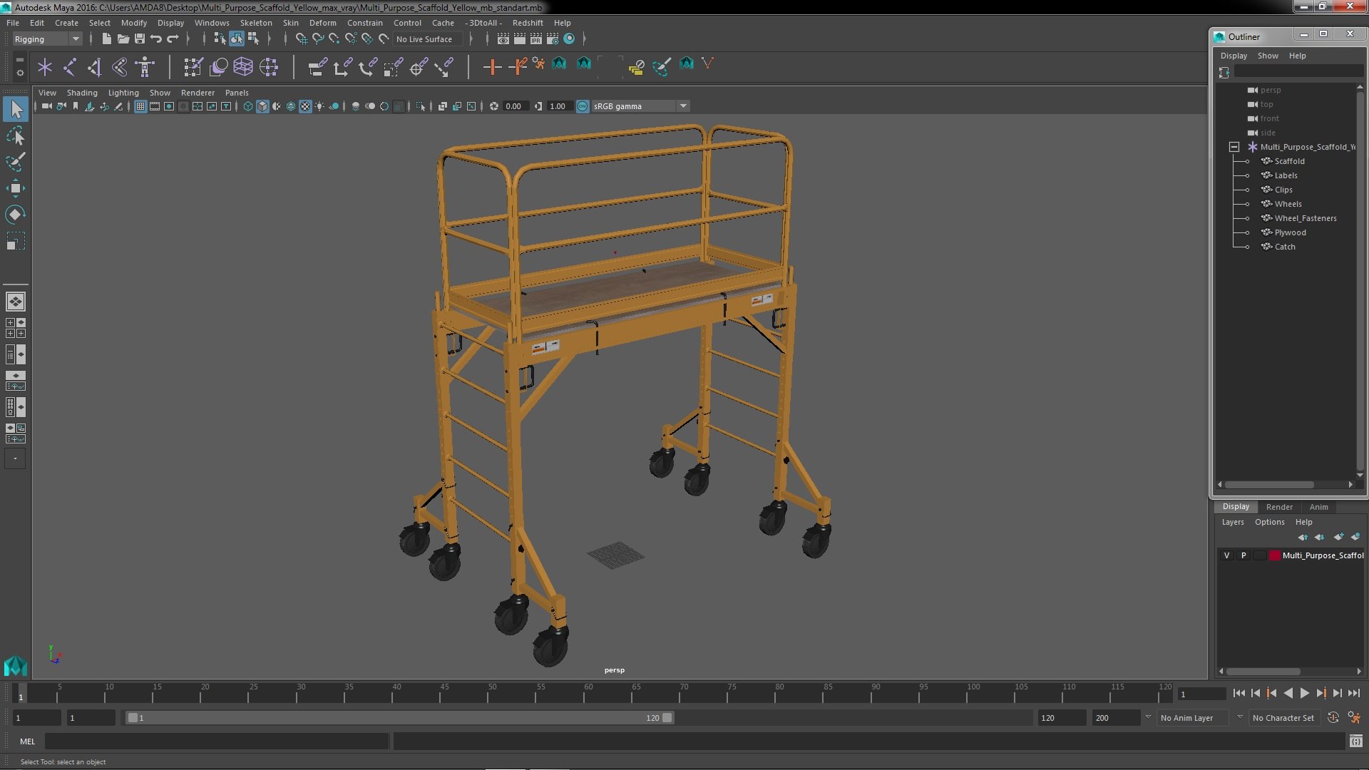 Multi Purpose Scaffold Yellow 3D model - TurboSquid 2128846