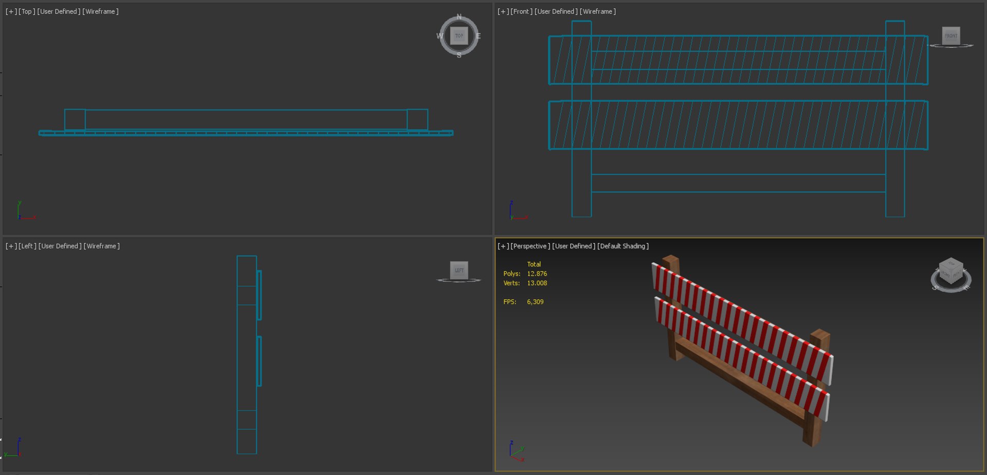3D Model Wood Barrier - TurboSquid 1958898