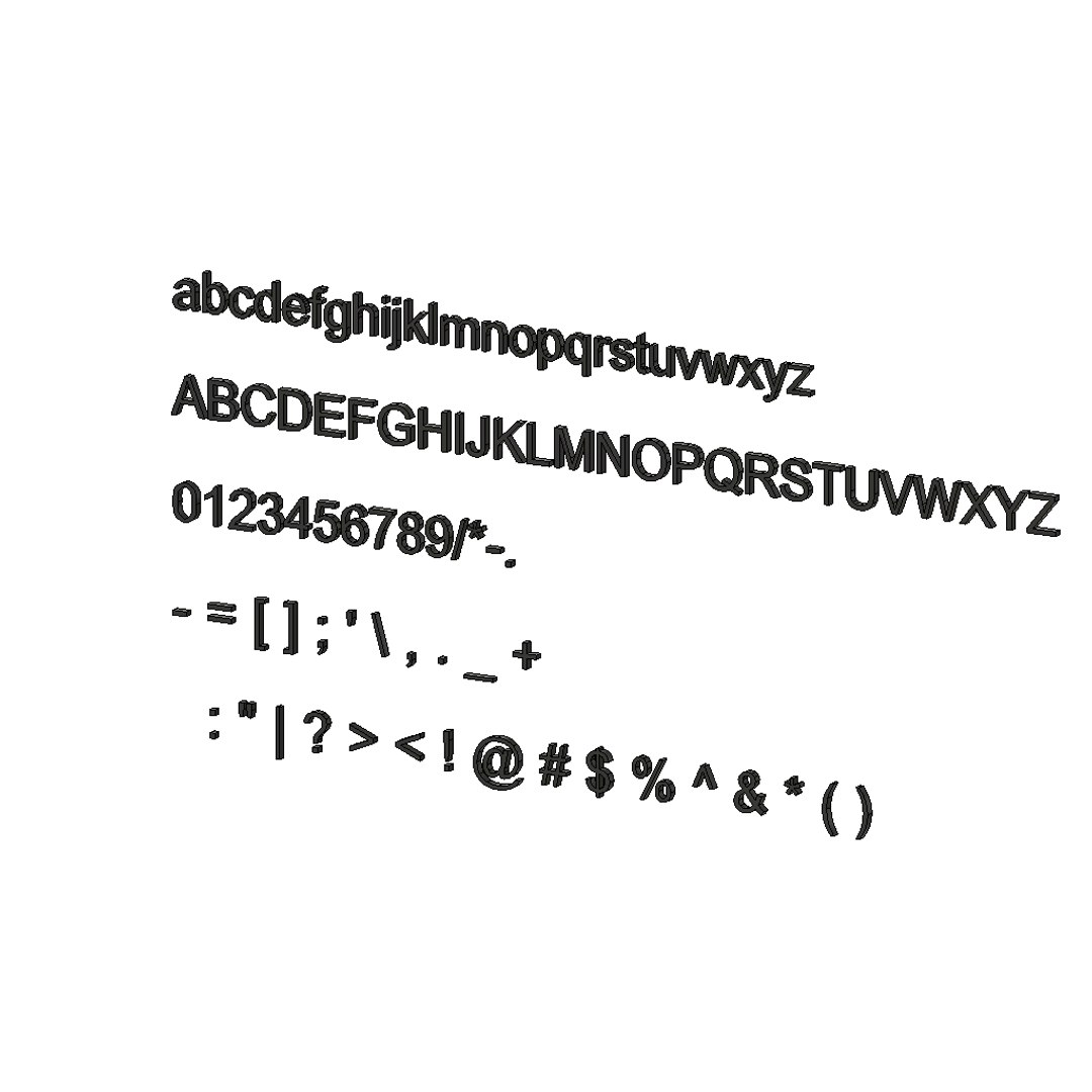 Browallia New Font Dxf