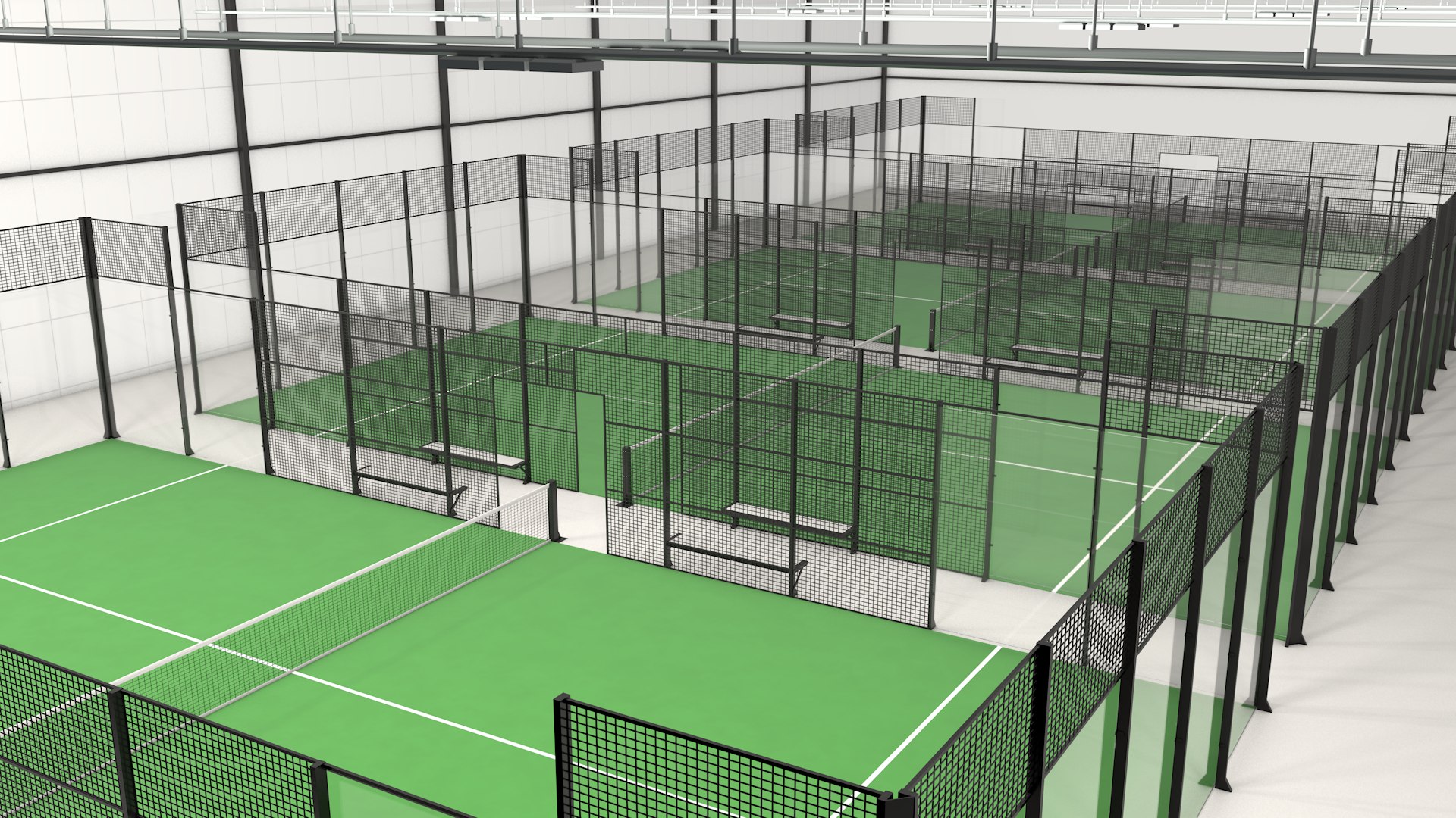 Padel Tennis Court Indoor 3D Model - TurboSquid 1896813