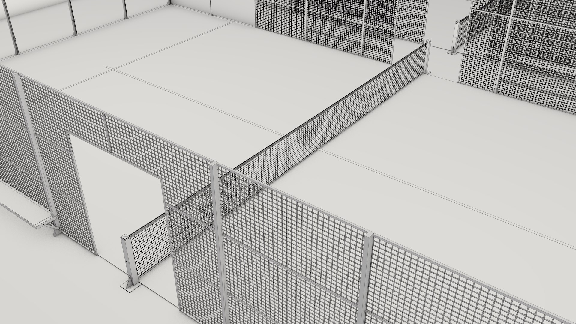 Padel Tennis Court Indoor 3D Model - TurboSquid 1896813