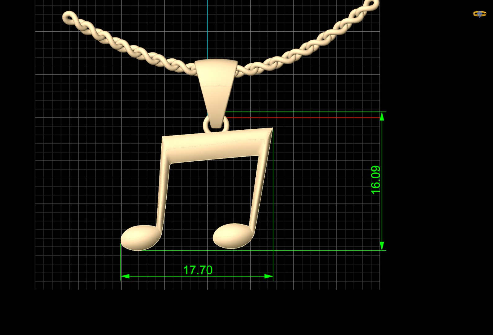 Music Note Pedant 3D Model - TurboSquid 2465346