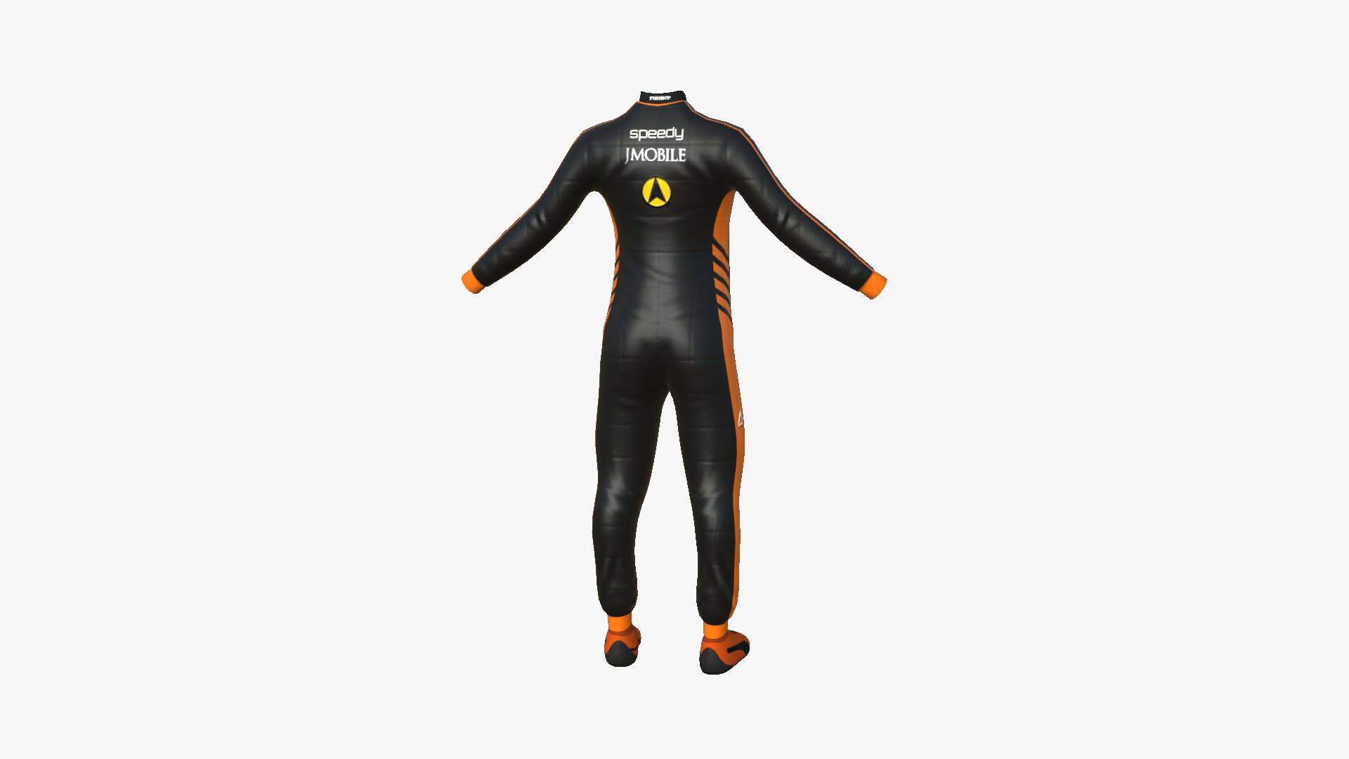 Racing Pilot Uniform A06 Black Orange - Character Clothing Design 3D ...