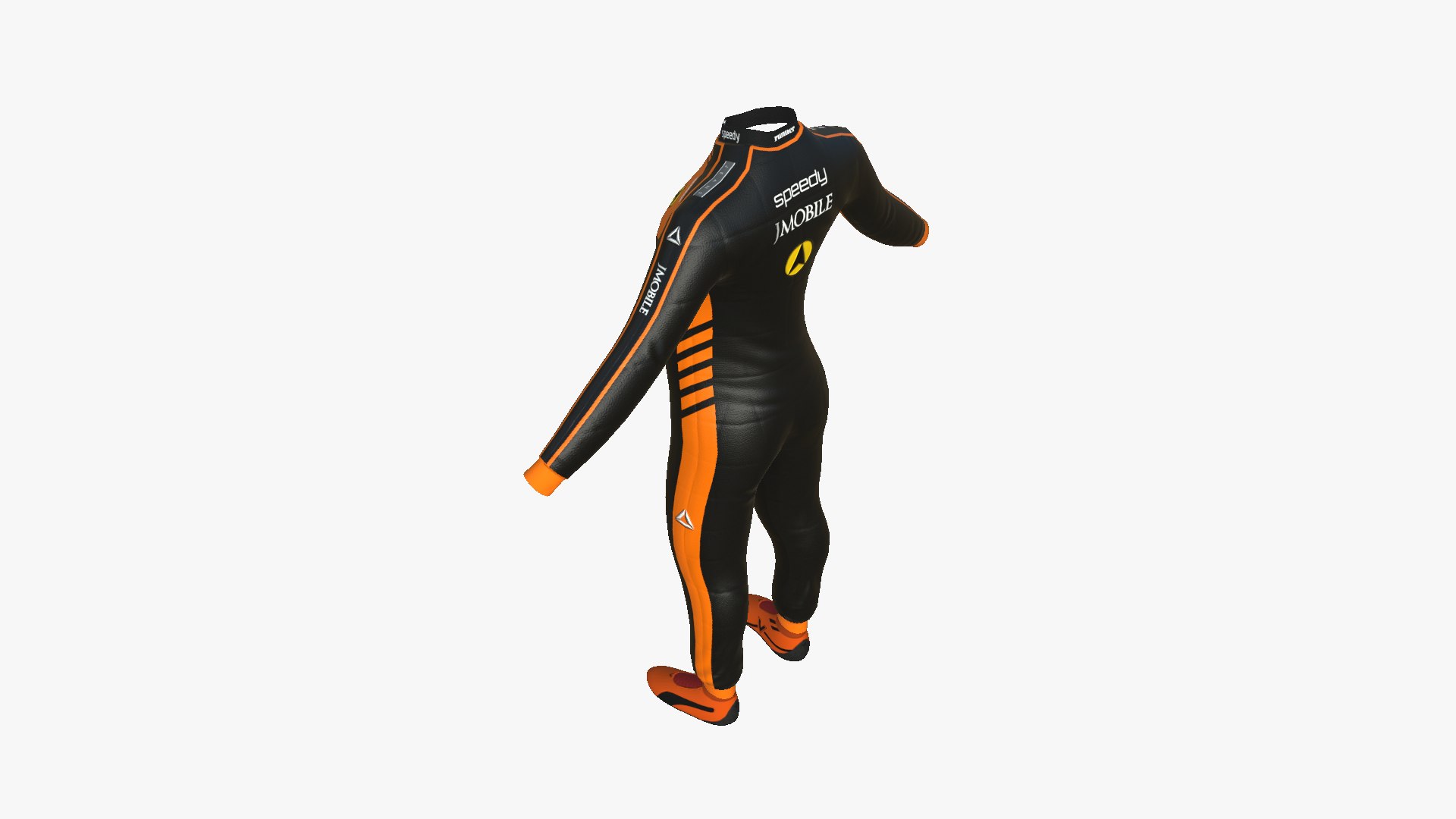 Racing Pilot Uniform A06 Black Orange - Character Clothing Design 3D ...