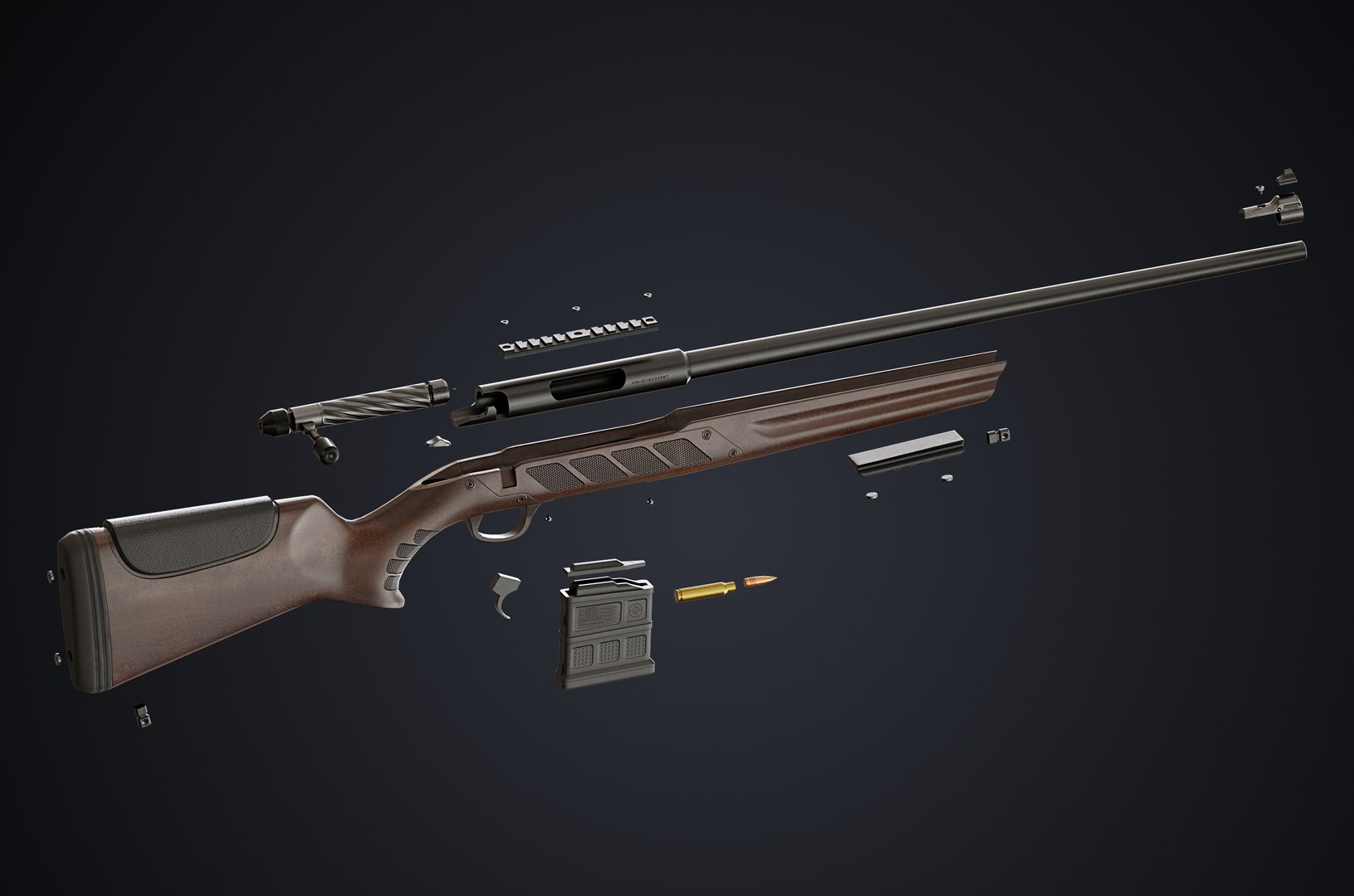 3D Hunting Rifle GameReady v2 - TurboSquid 2027645