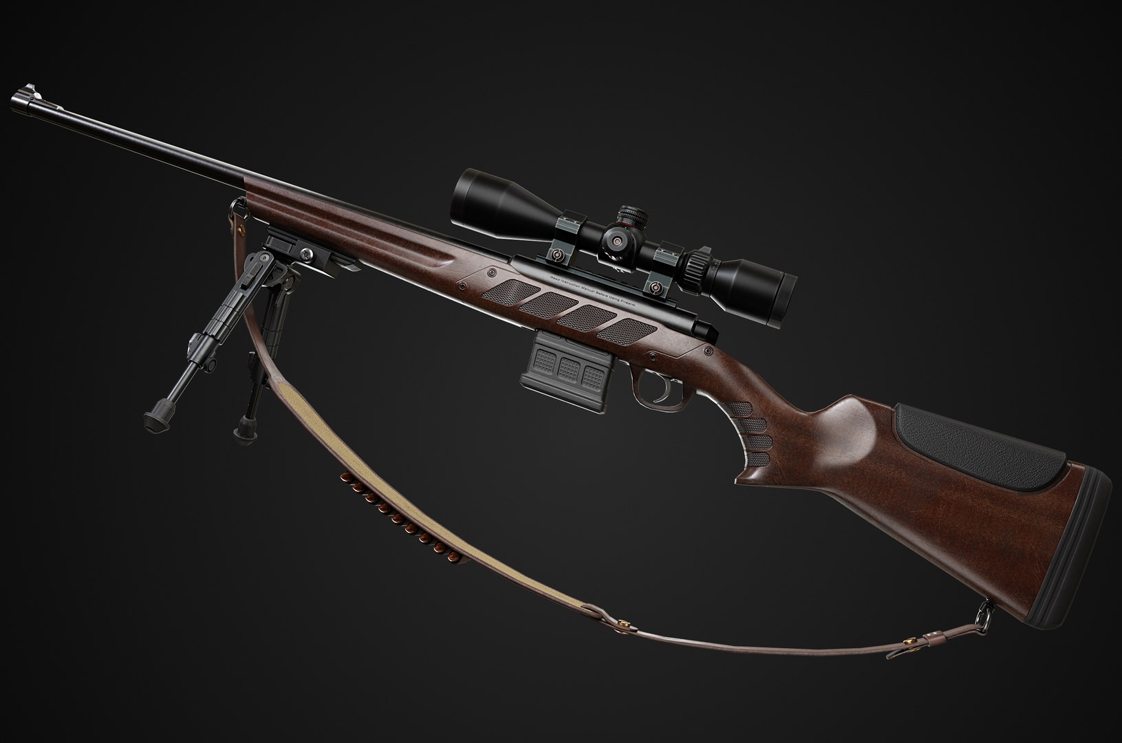 3D Hunting Rifle GameReady V2 - TurboSquid 2027645