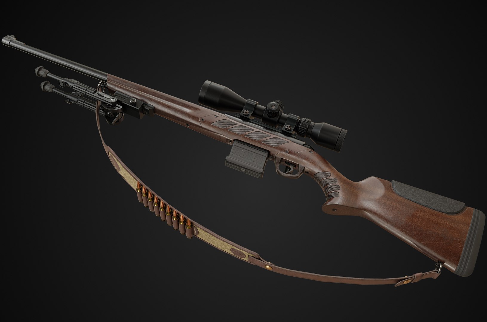 3D Hunting Rifle GameReady V2 - TurboSquid 2027645