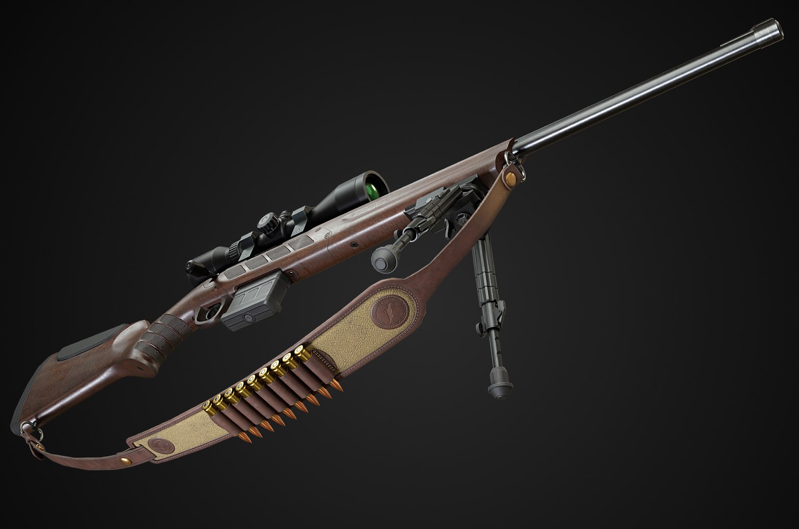 3D Hunting Rifle GameReady V2 - TurboSquid 2027645