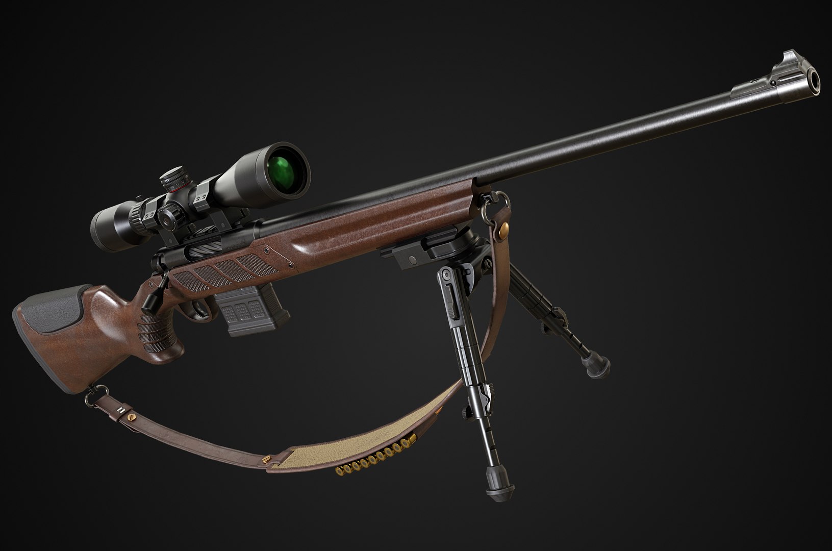 3D Hunting Rifle GameReady V2 - TurboSquid 2027645