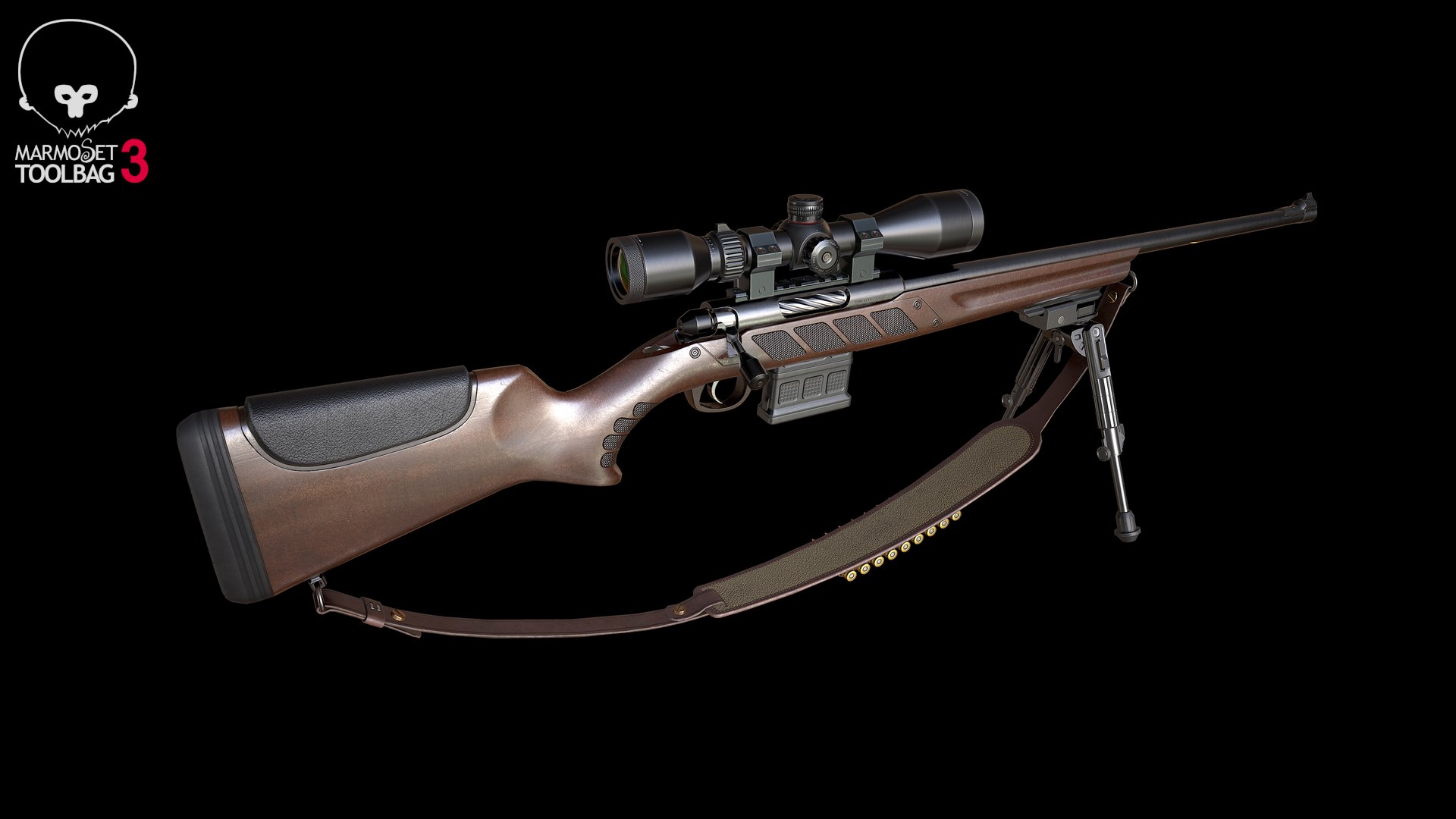 3D Hunting Rifle GameReady v2 - TurboSquid 2027645