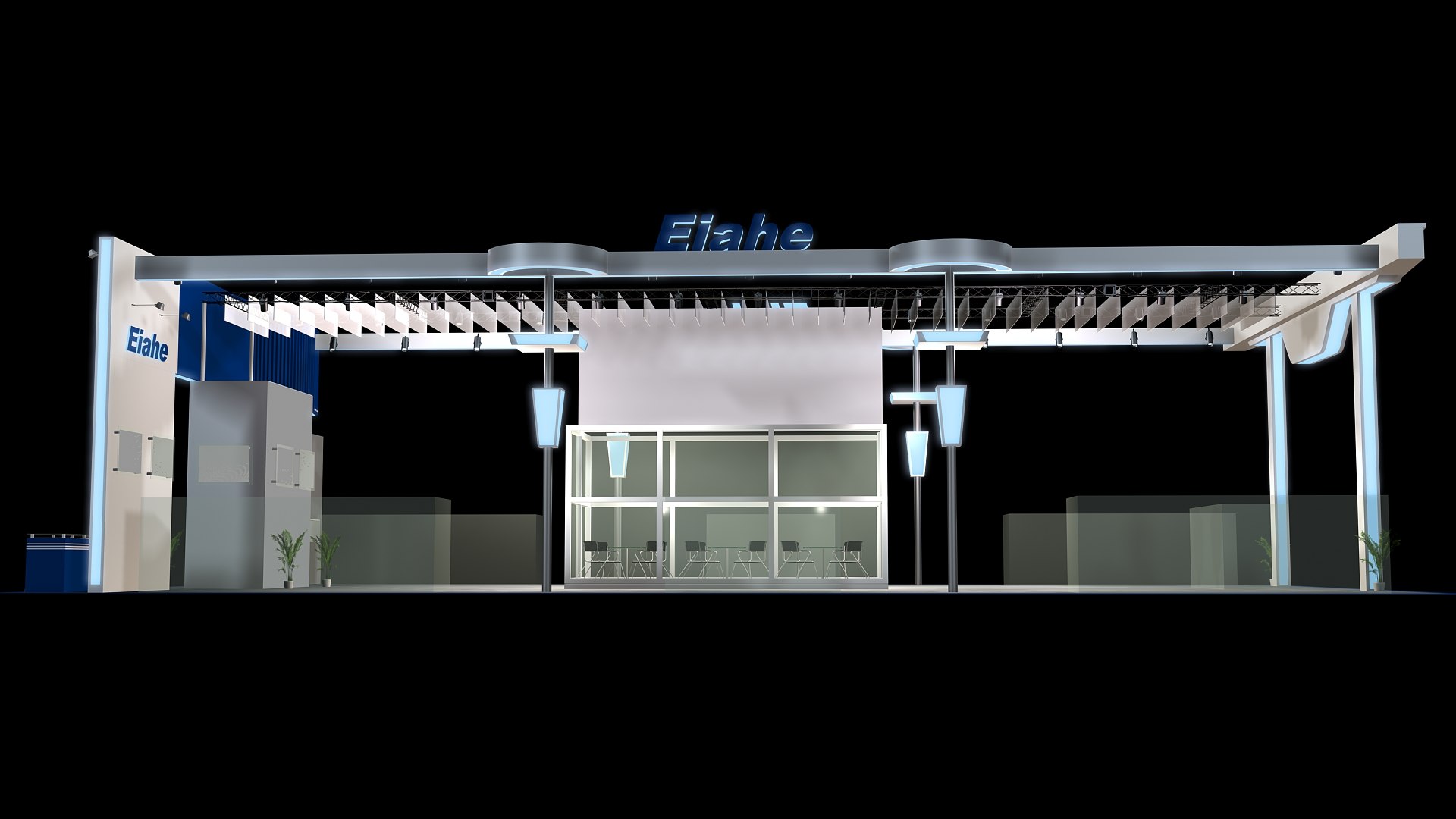 3D 12x24 Island Exhibition Booth Stand Design - TurboSquid 1853850