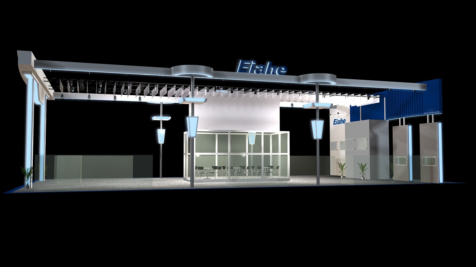 3D 12x24 Island Exhibition Booth Stand Design - TurboSquid 1853850