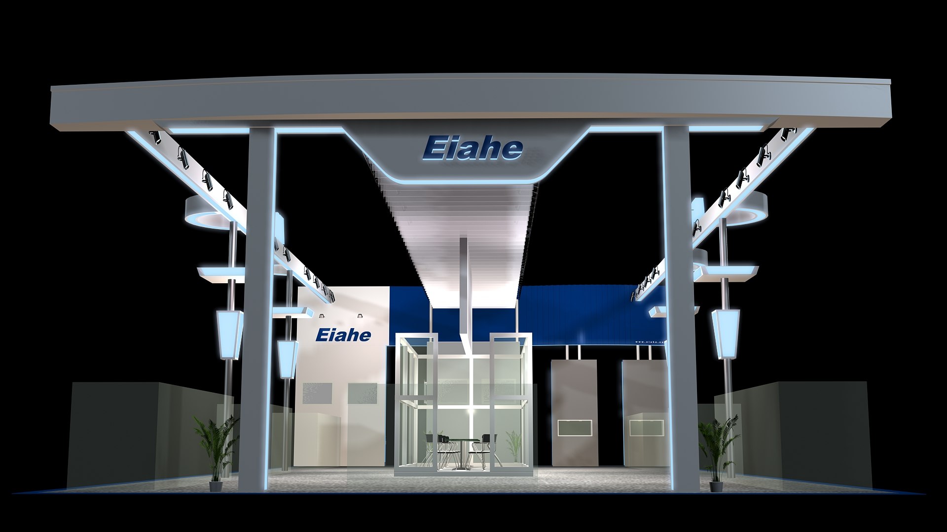 3D 12x24 Island Exhibition Booth Stand Design - TurboSquid 1853850