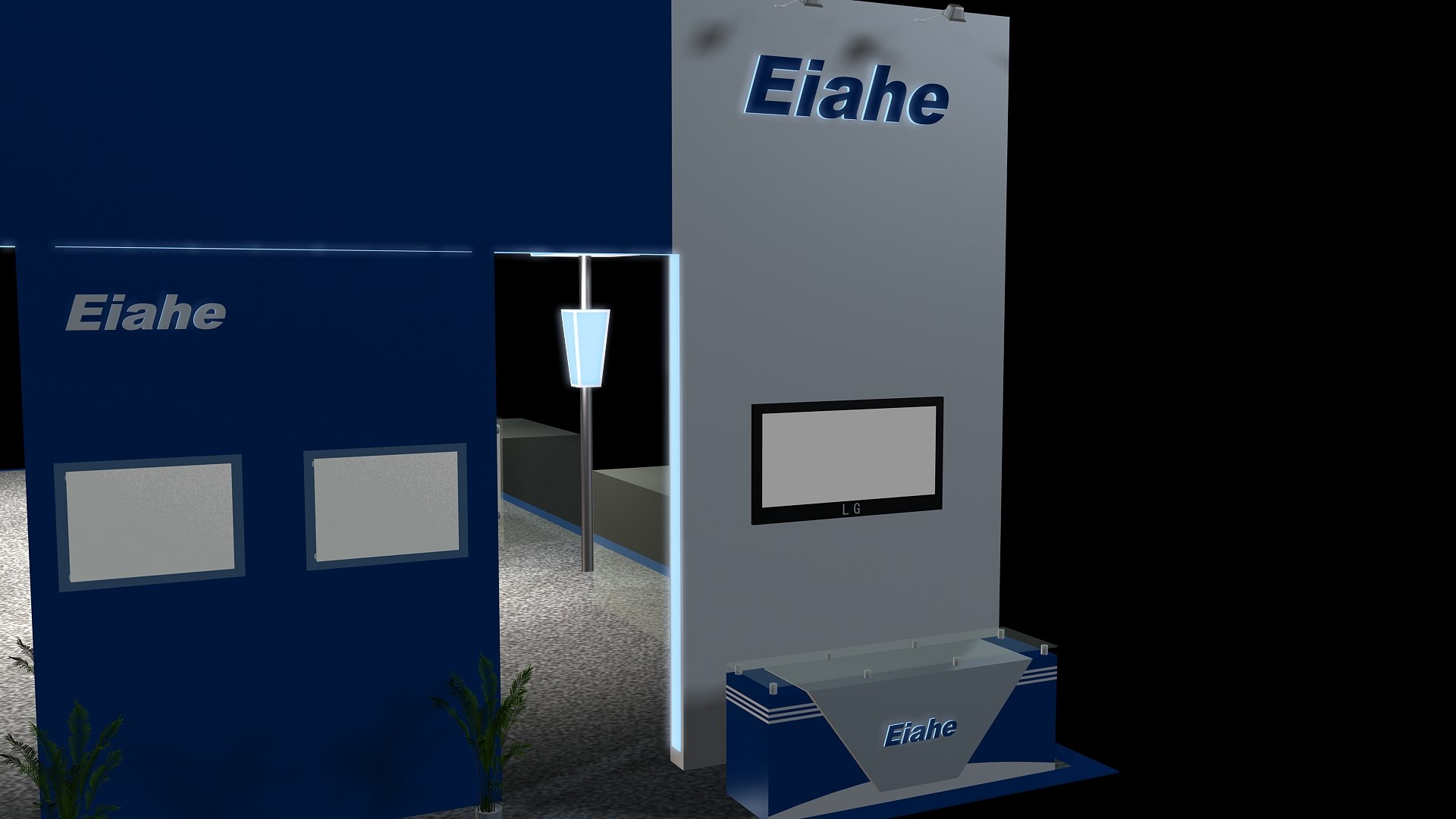 3D 12x24 Island Exhibition Booth Stand Design - TurboSquid 1853850