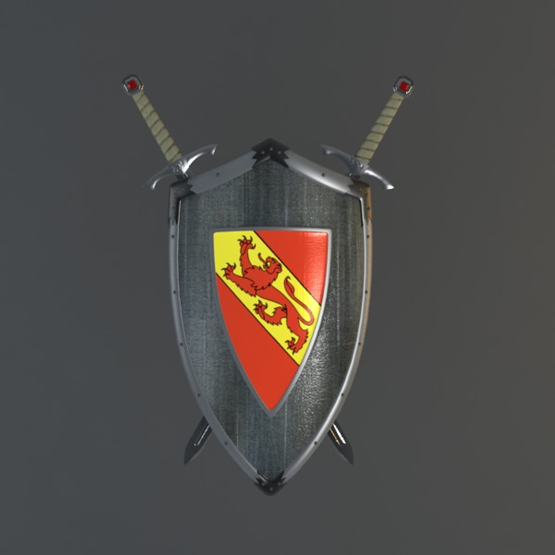 shield sword hangers 3d model
