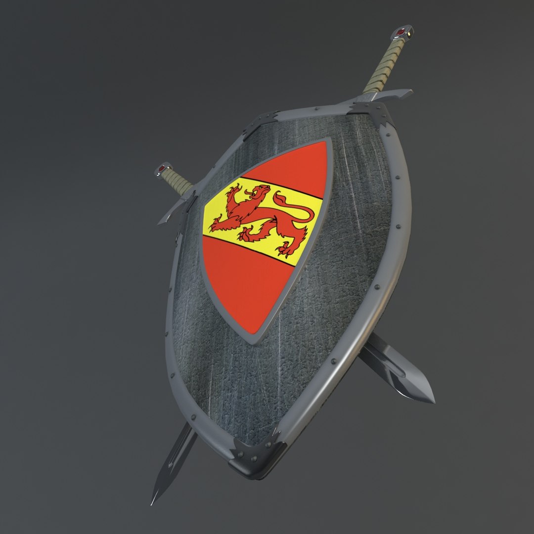 shield sword hangers 3d model