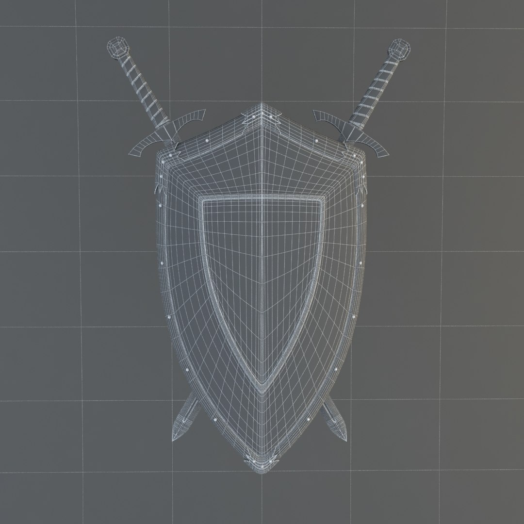 shield sword hangers 3d model