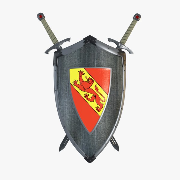 shield sword hangers 3d model