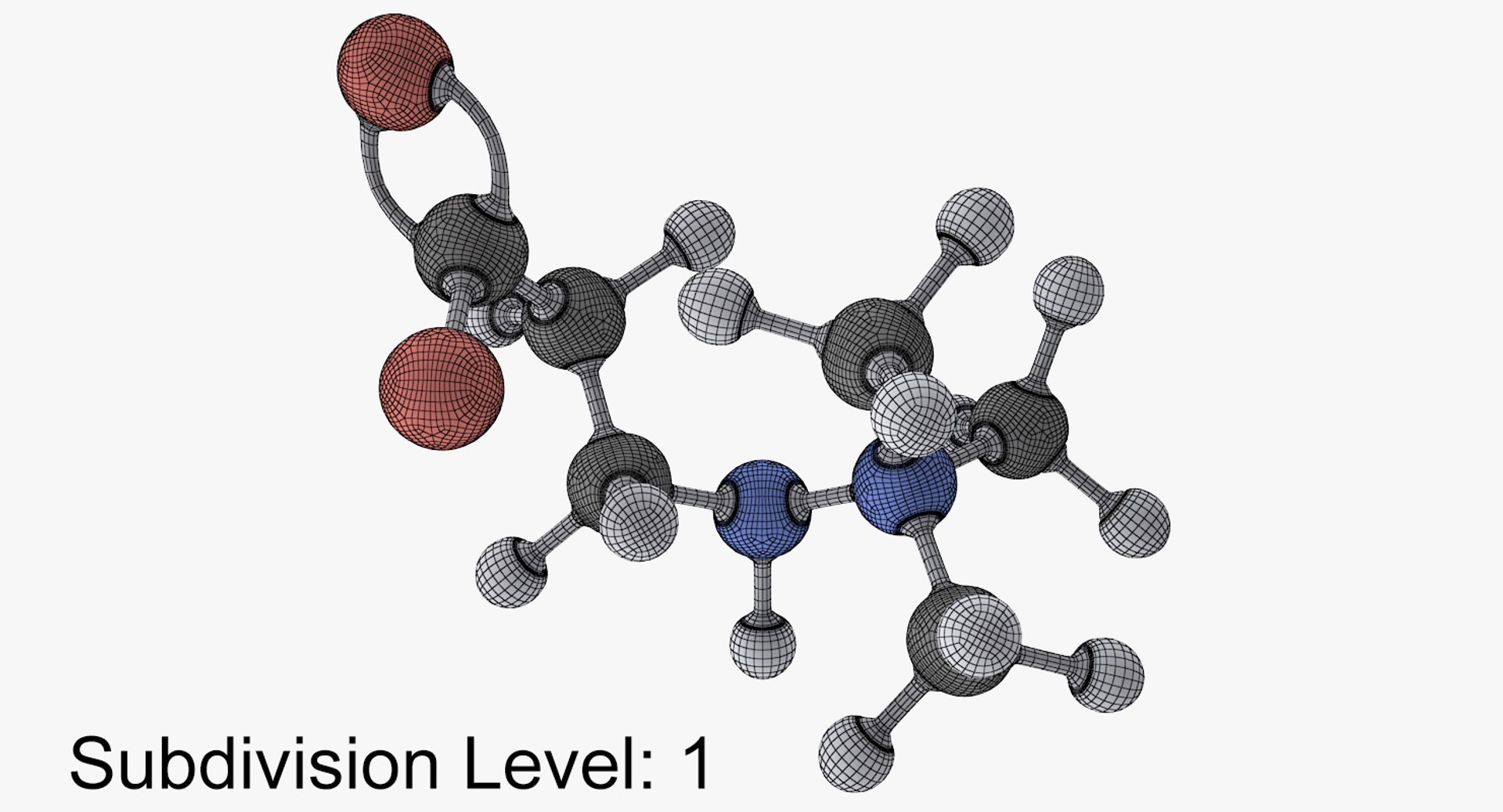 3d Meldonium Molecule Model