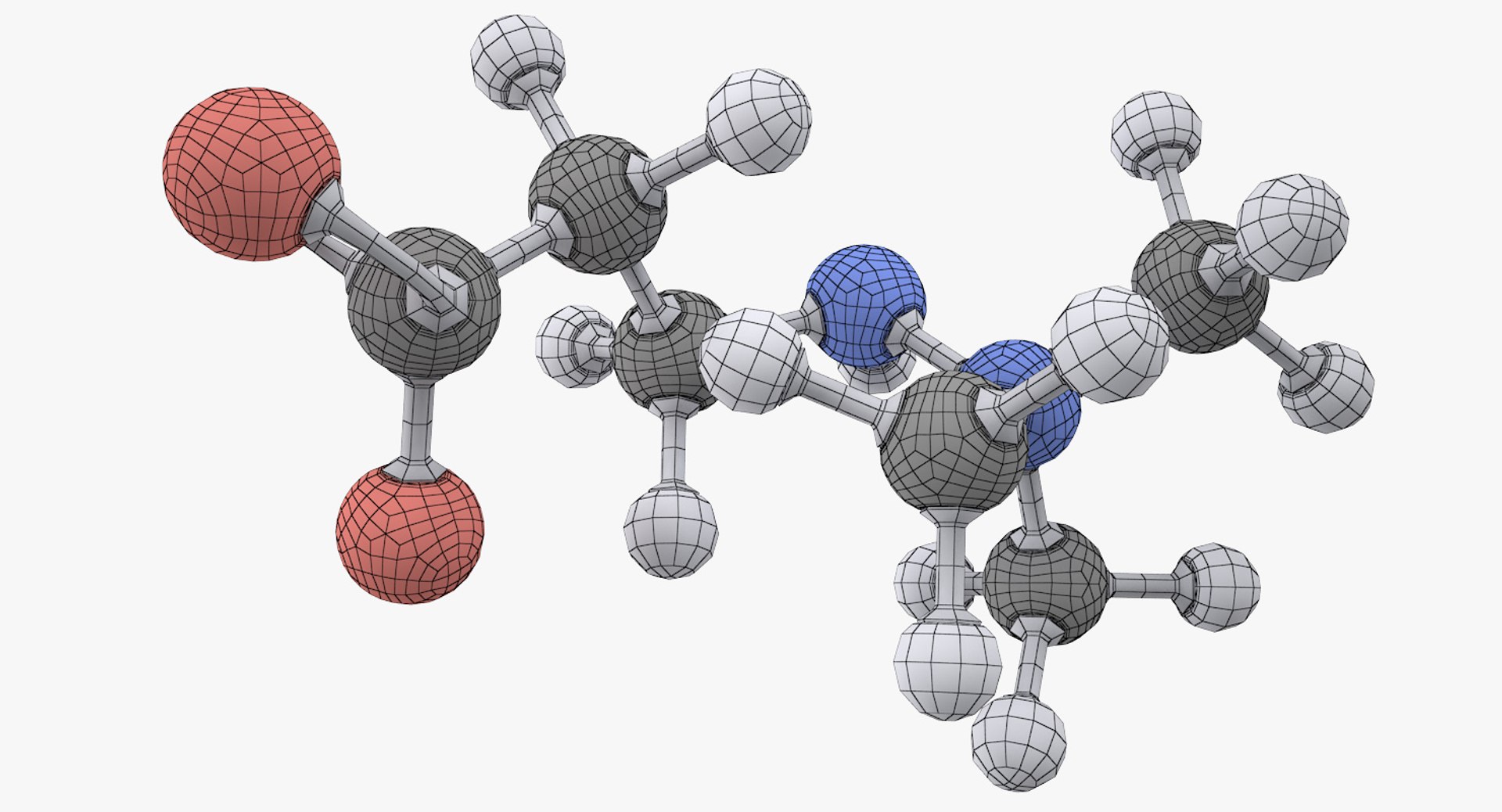 3d Meldonium Molecule Model