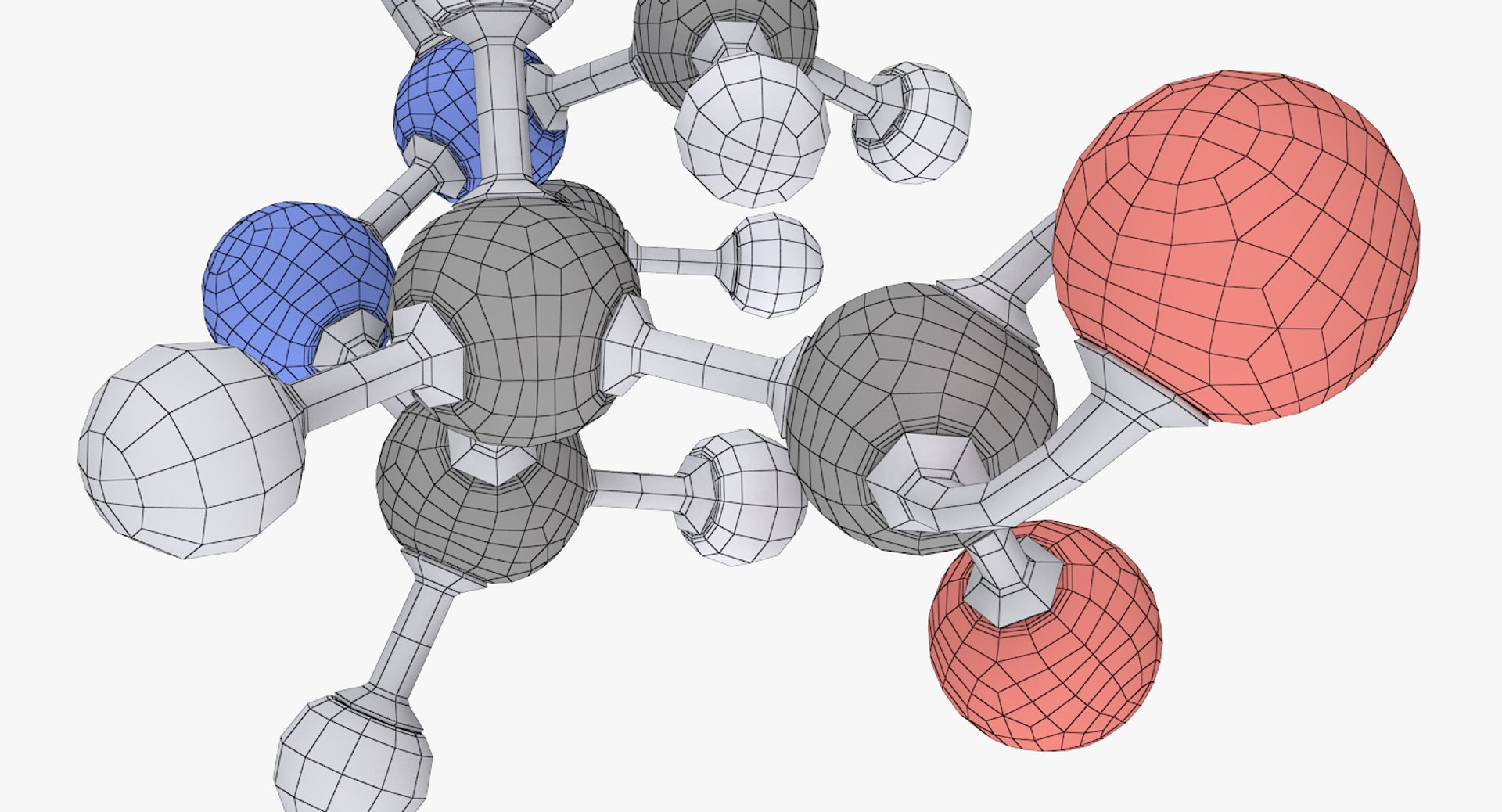 3d Meldonium Molecule Model