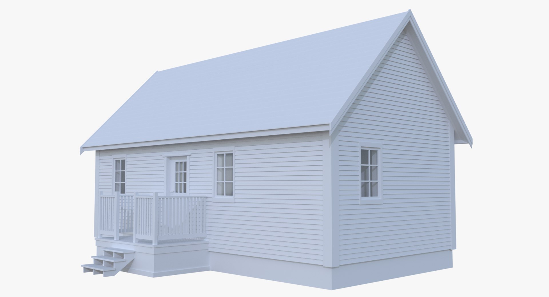 3d Model Scandinavian Cabin Interior Exterior
