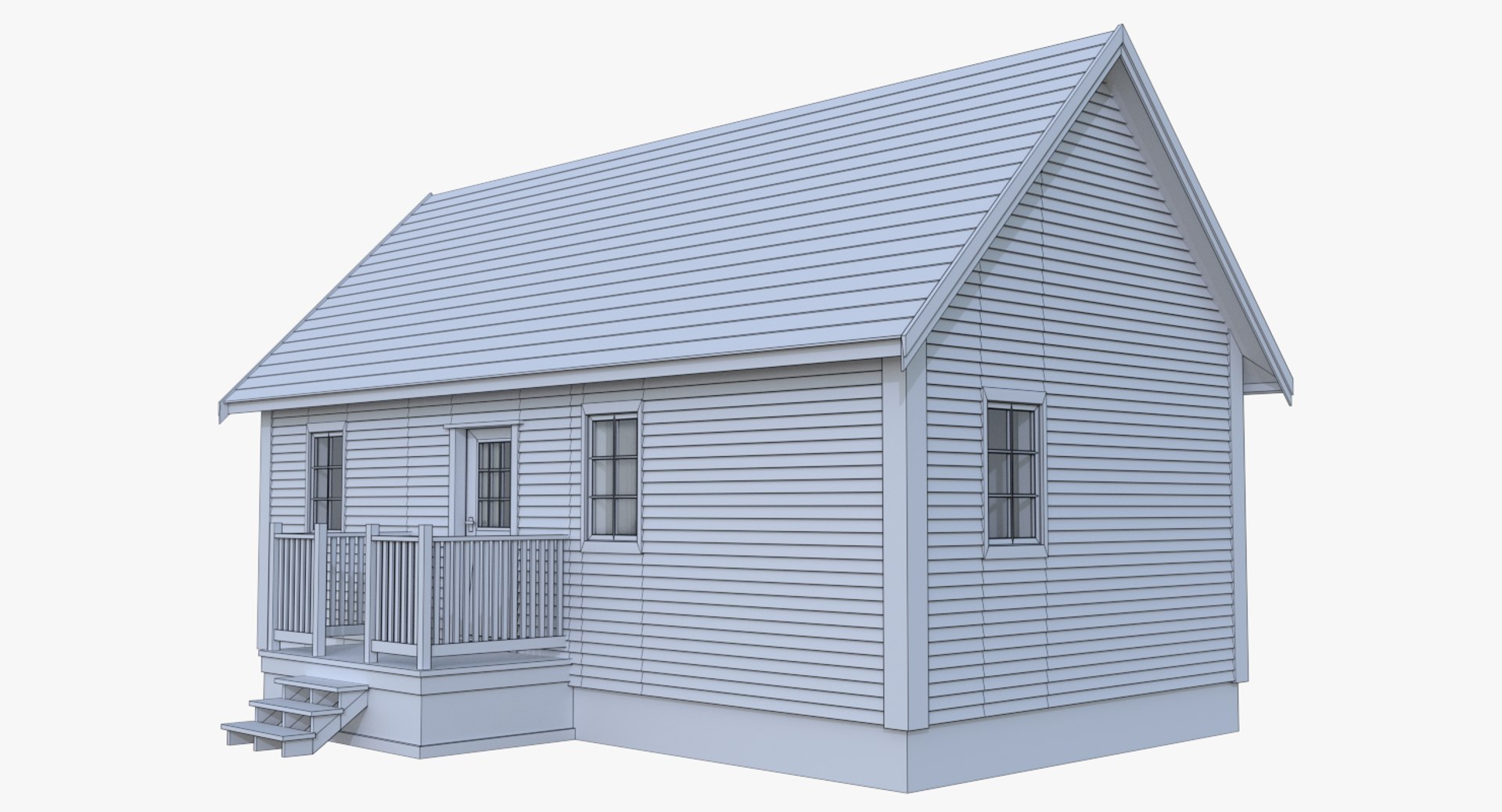 3d Model Scandinavian Cabin Interior Exterior