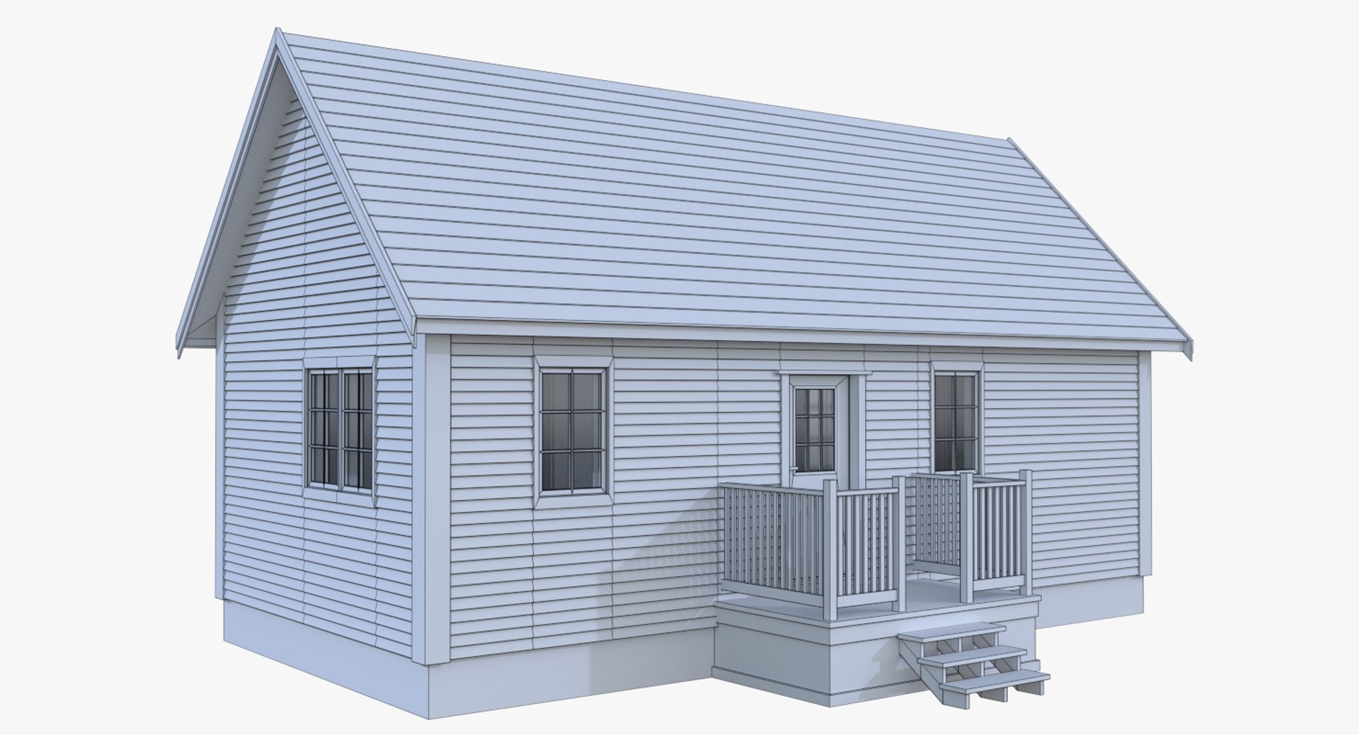 3d Model Scandinavian Cabin Interior Exterior