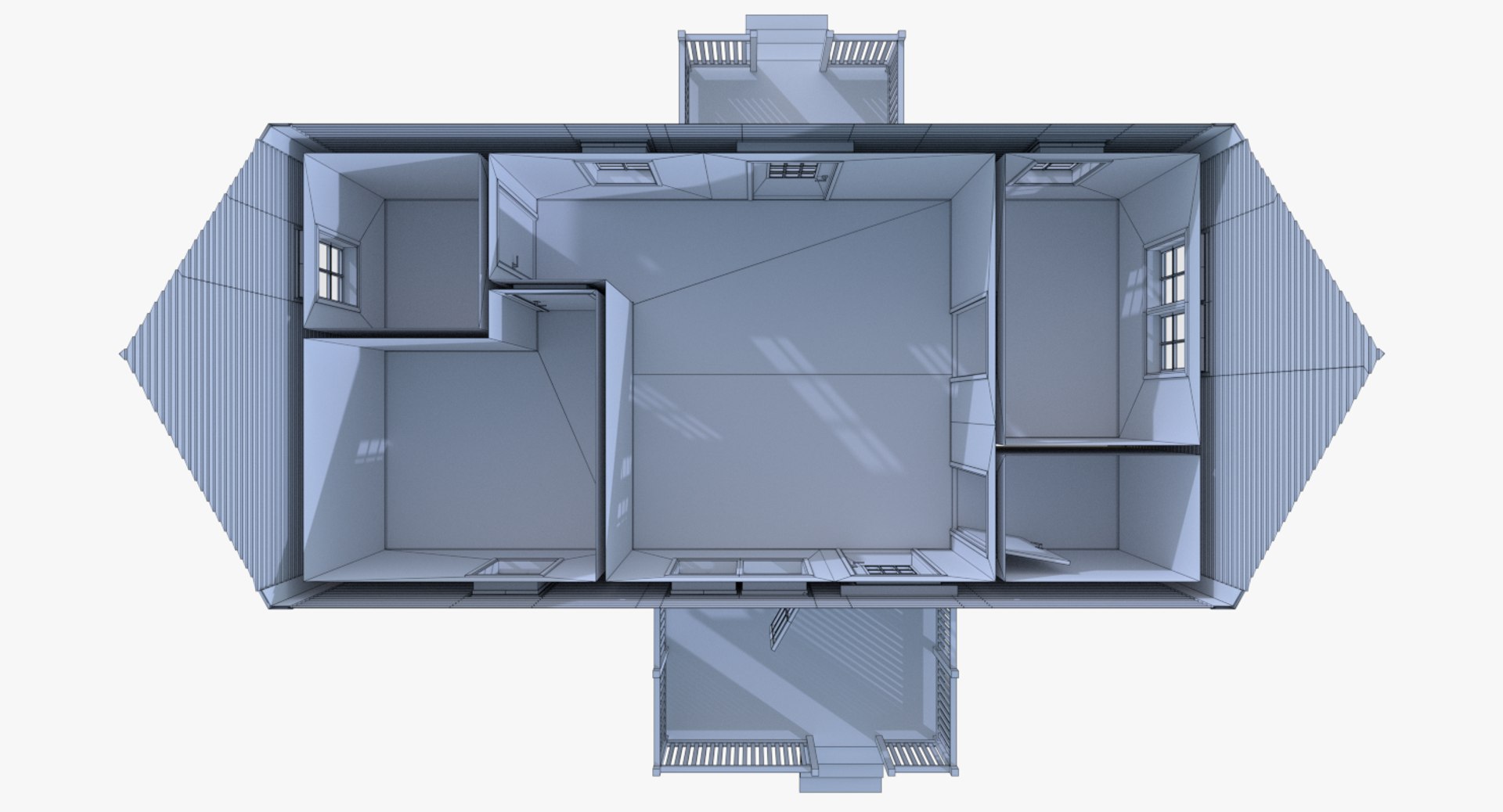 3d Model Scandinavian Cabin Interior Exterior