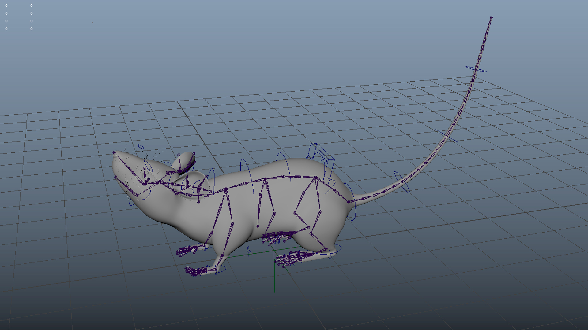 modelo 3d Ratón de rata con controladores low poly aparejado ...