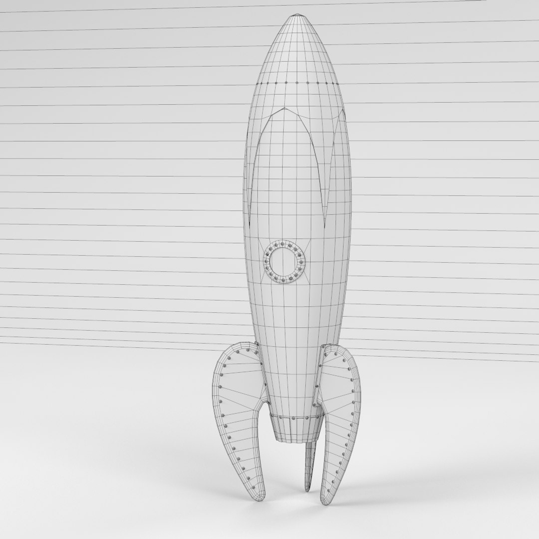 3d Retro Space Rocket