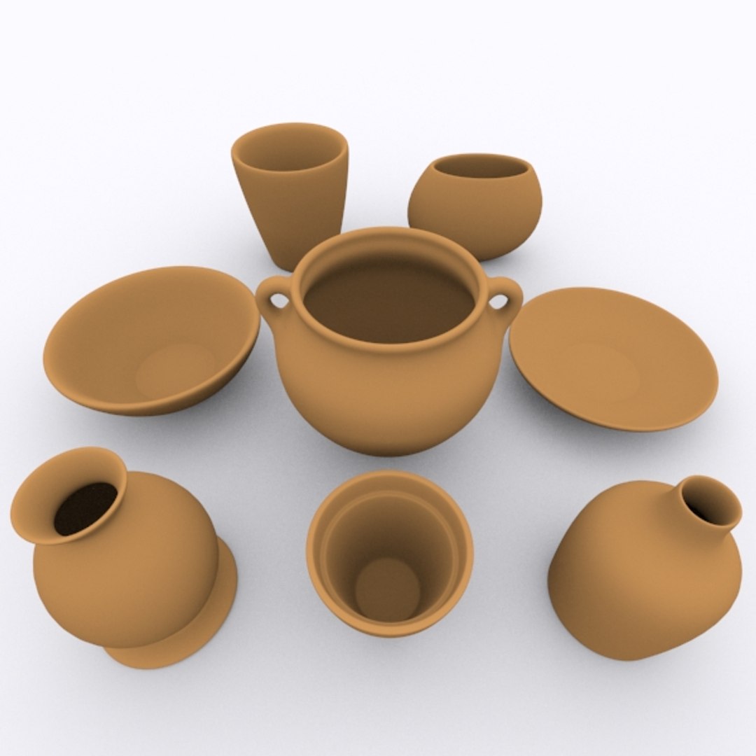 3d Model Pottery Decorations Glass