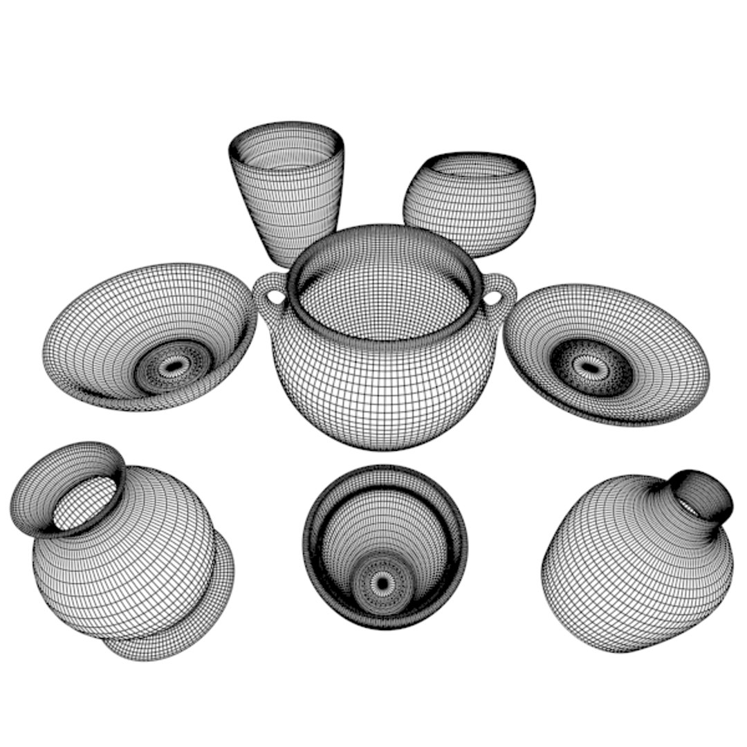 3d Model Pottery Decorations Glass