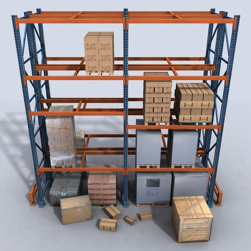 pallet rack 1 3d model