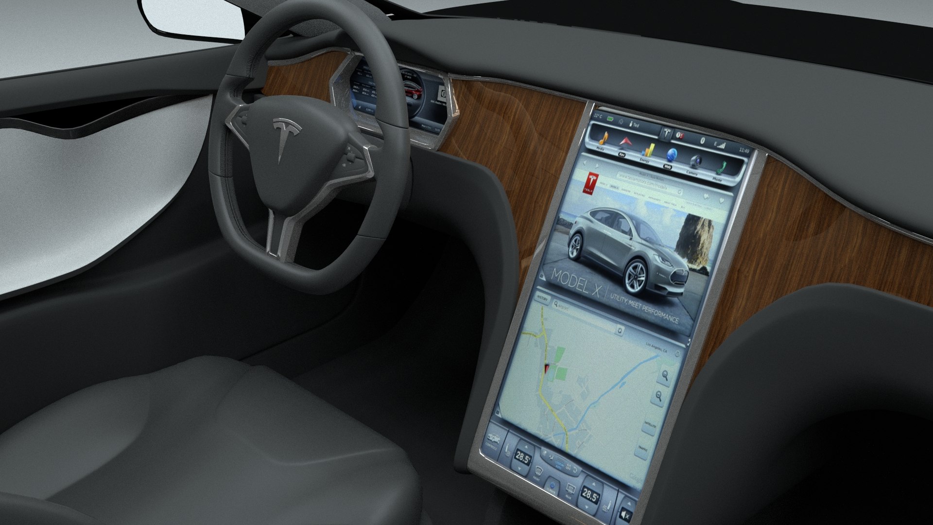 3d Model Of Tesla S Interior Modeled