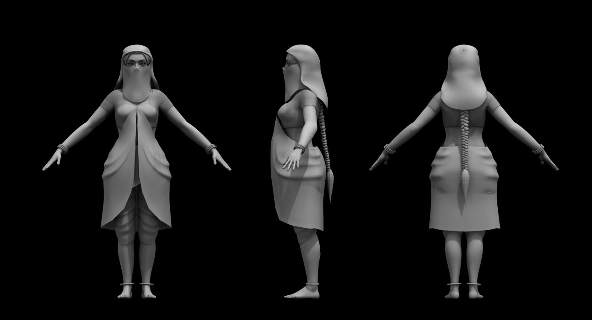 Muslim Girl Dancer 3D Model - TurboSquid 1534867