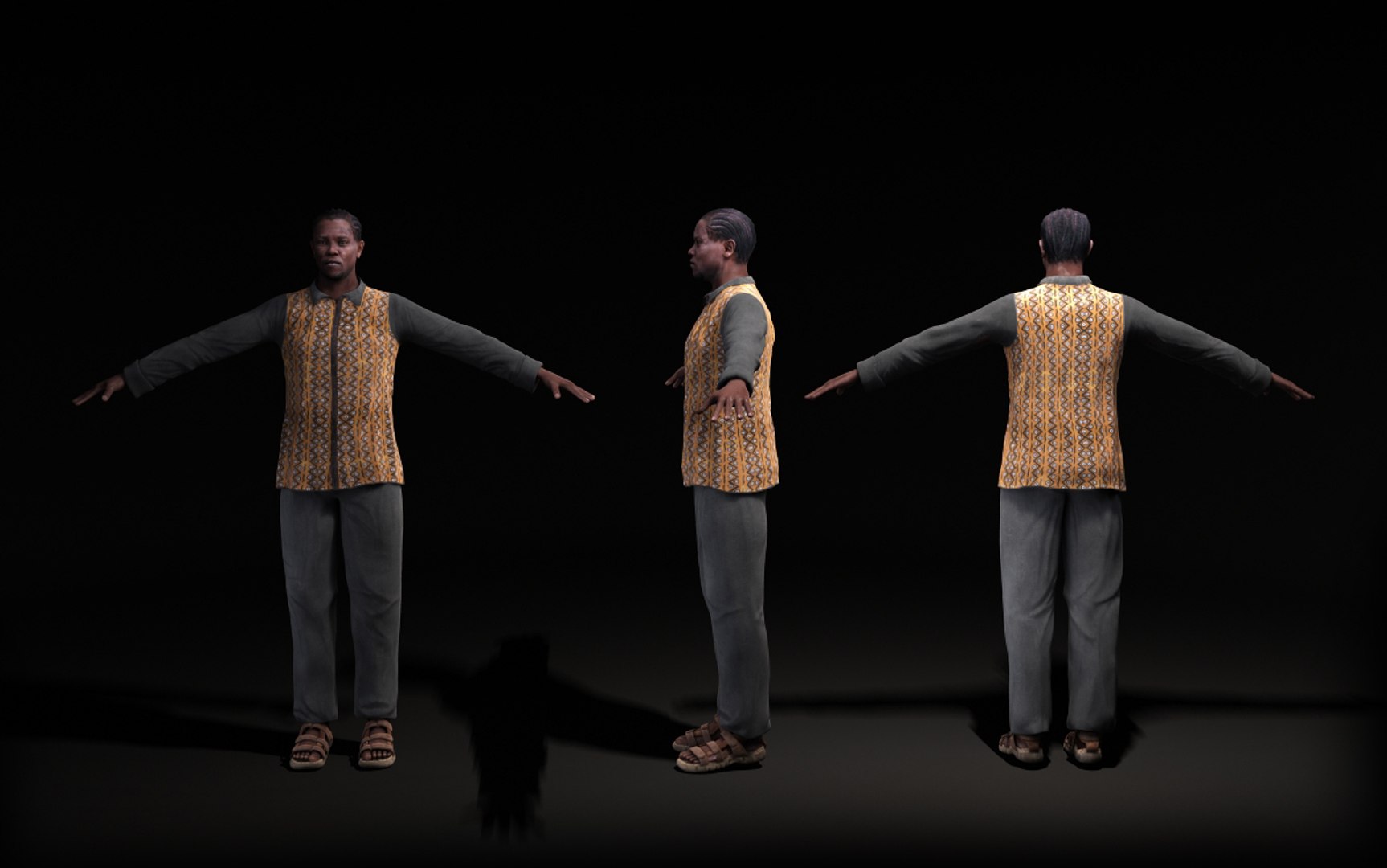 3d human rigged model