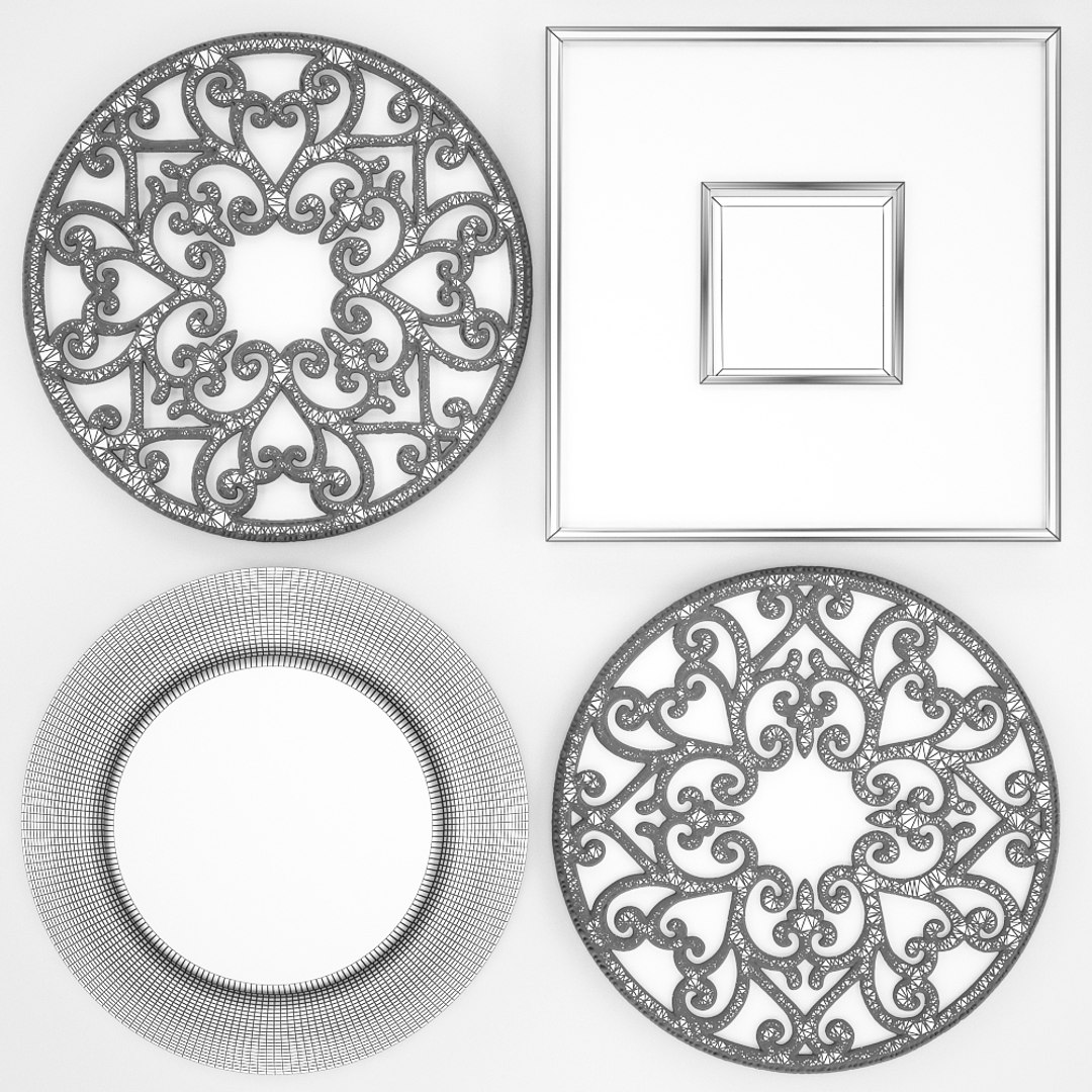3D Mirrors Decorative - TurboSquid 1425613