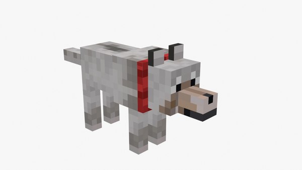 free minecraft wolf 3d model