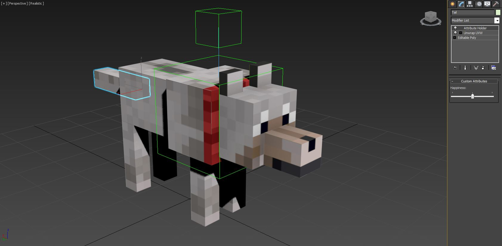 free minecraft wolf 3d model