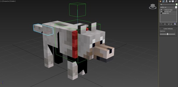 free minecraft wolf 3d model