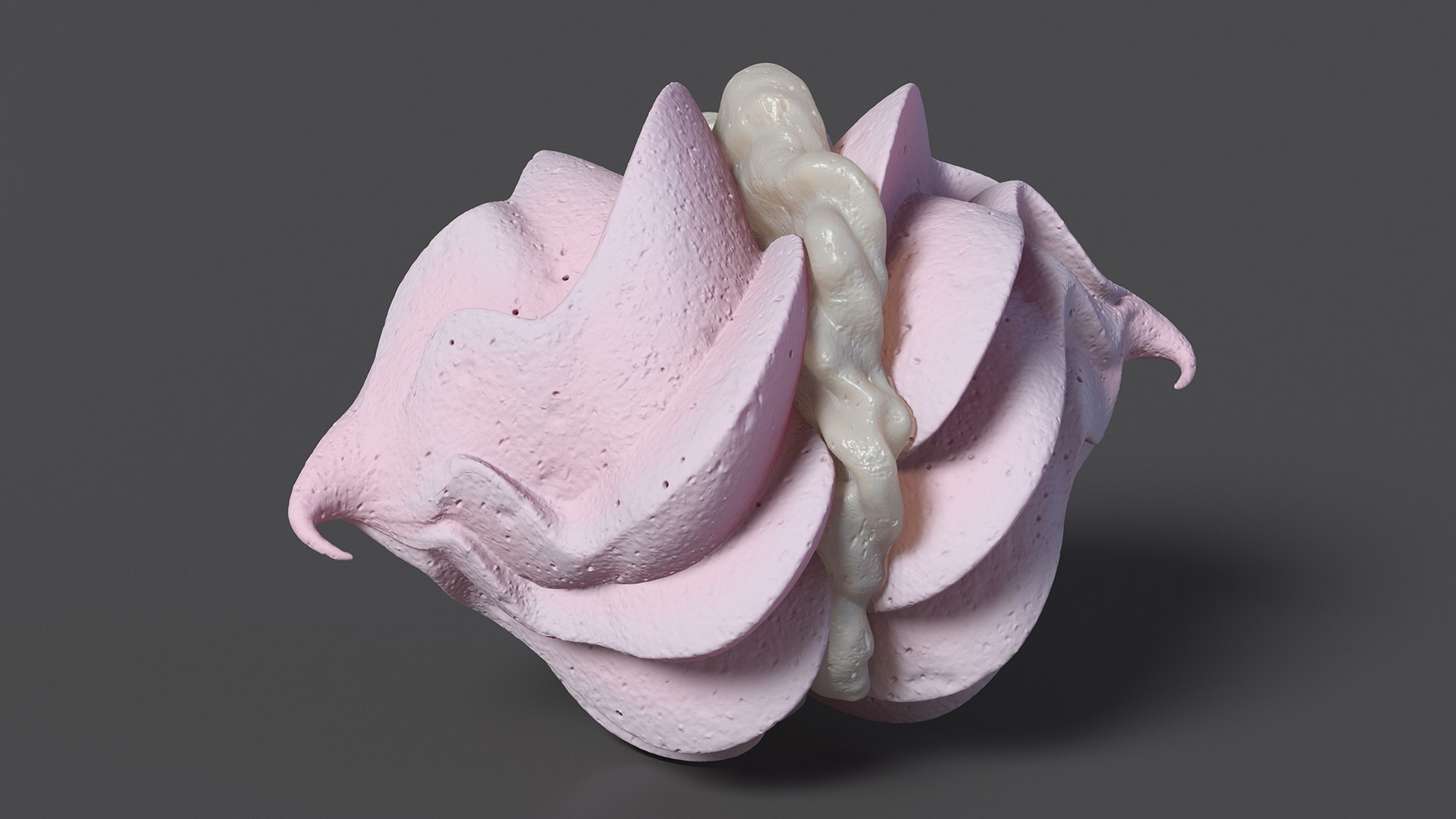 3D Pink Meringue Kisses With Vanilla Filling Model - TurboSquid 2220839