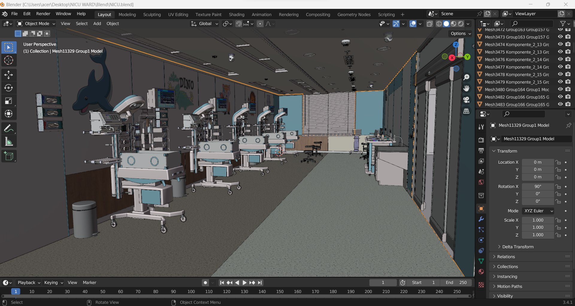 3D Medical Spaces-NICU Ward - TurboSquid 2141408