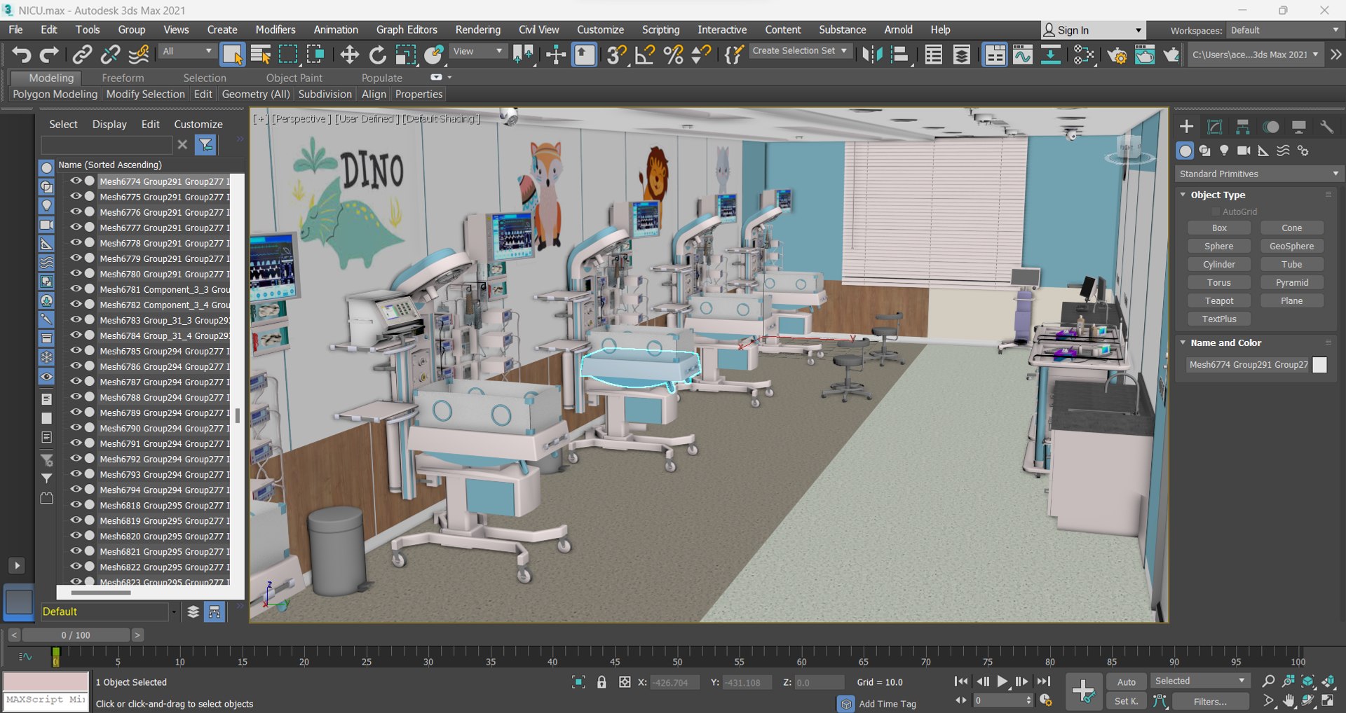 3D Medical Spaces-NICU Ward - TurboSquid 2141408