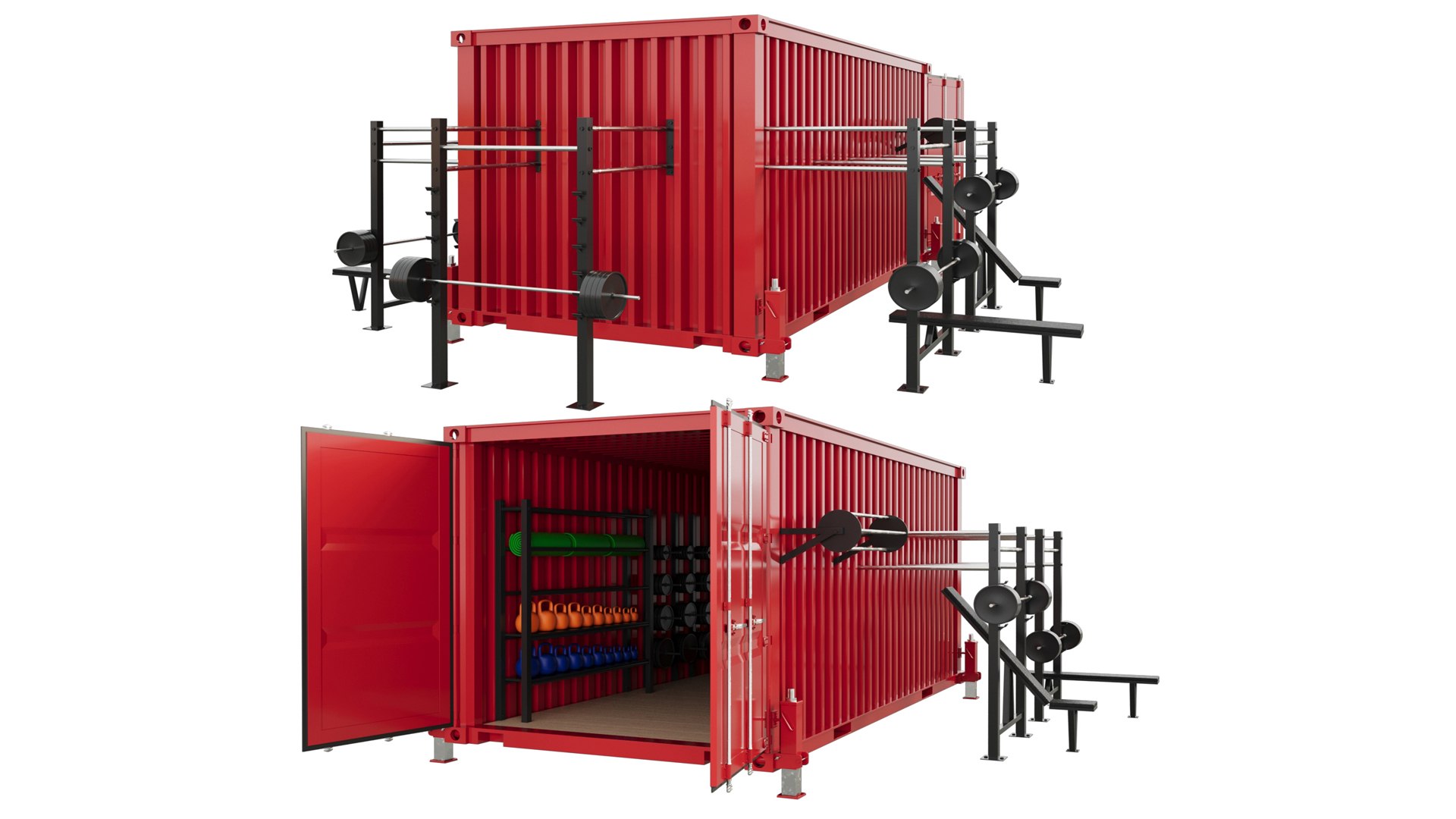 3D Street Workout In Sea Container 2 - TurboSquid 2074795