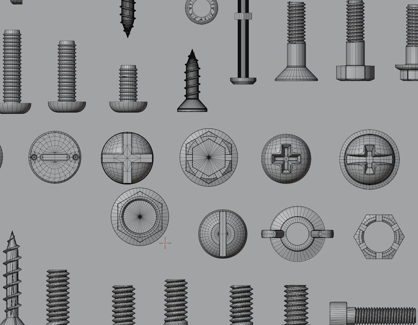 Screw Bolt Collection 3D Model - TurboSquid 2404007
