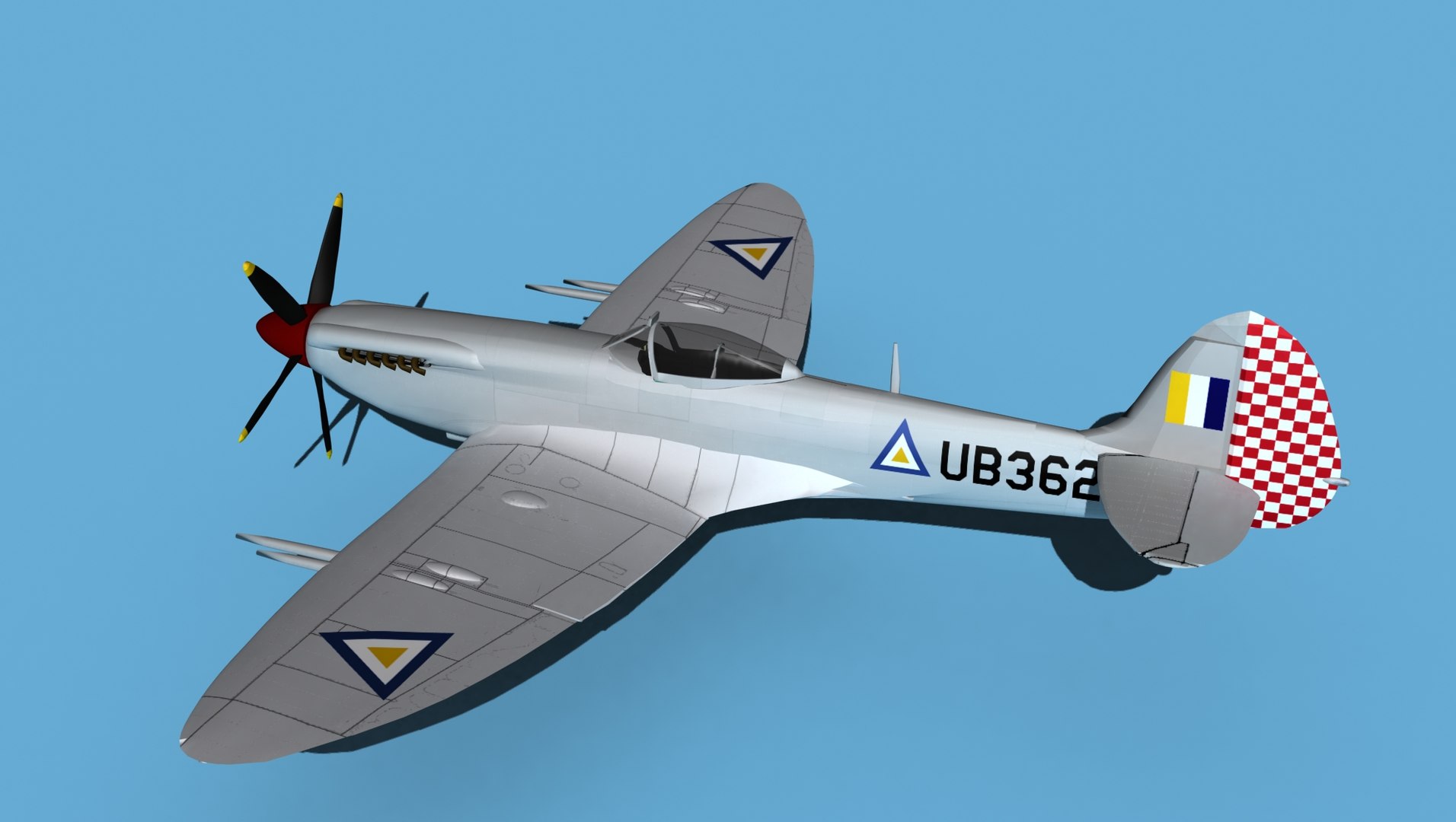 3D Supermarine Spitfire Mk XXII V13 Burma Model - TurboSquid 1925746